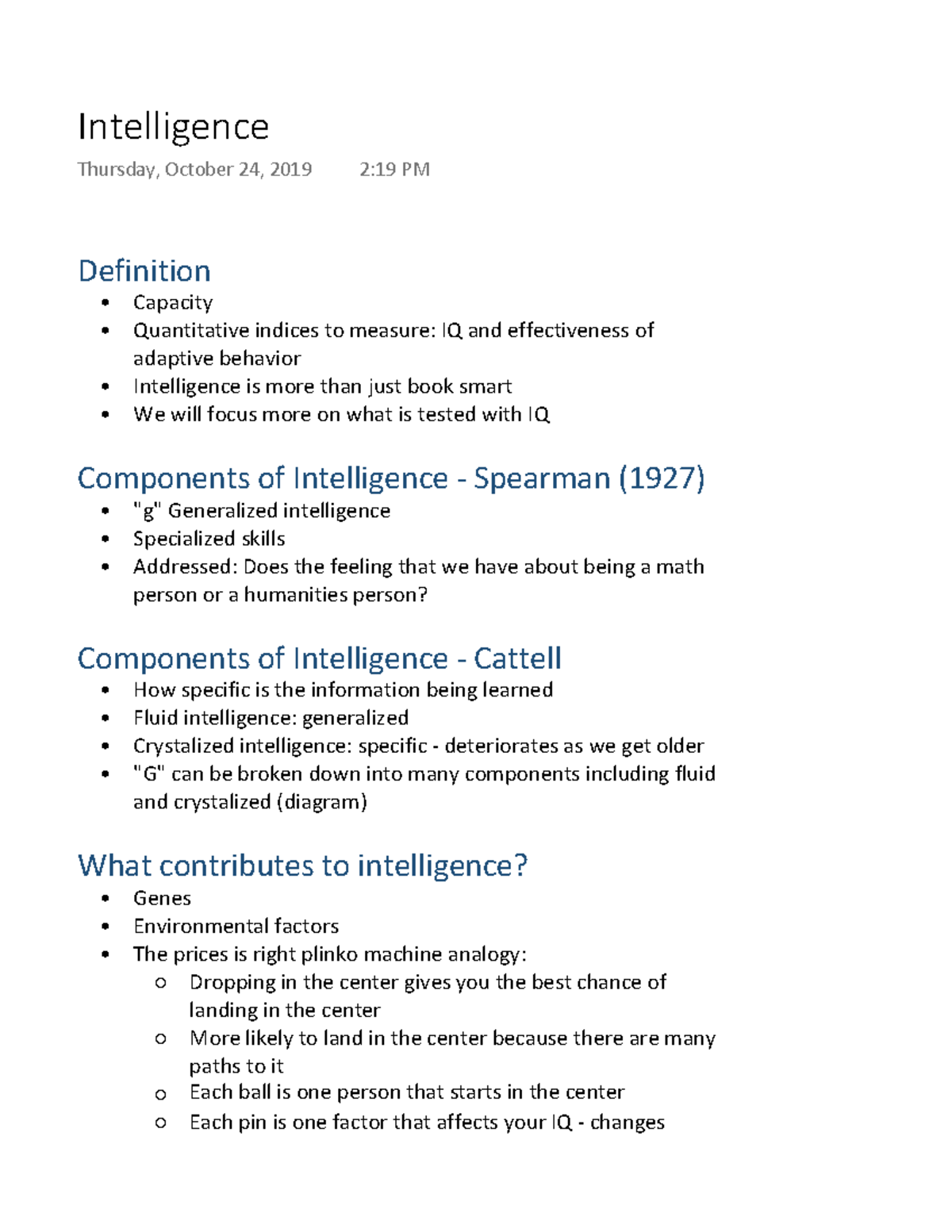 Intelligence - Lecture notes 16 - Warning: TT: undefined function: 32 ...