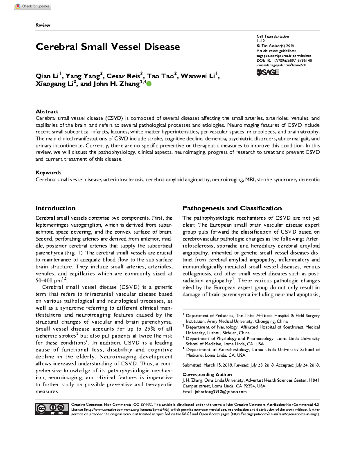 Cerebral Small Vessel Disease - Review Cerebral Small Vessel Disease ...