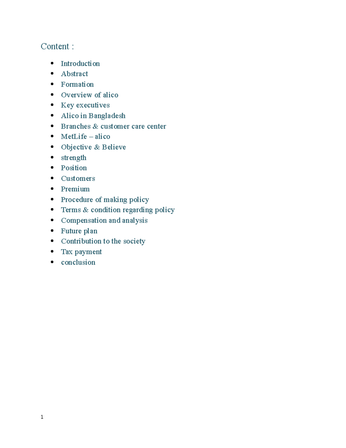 Alico american life insurance in banglad - Content : Introduction ...