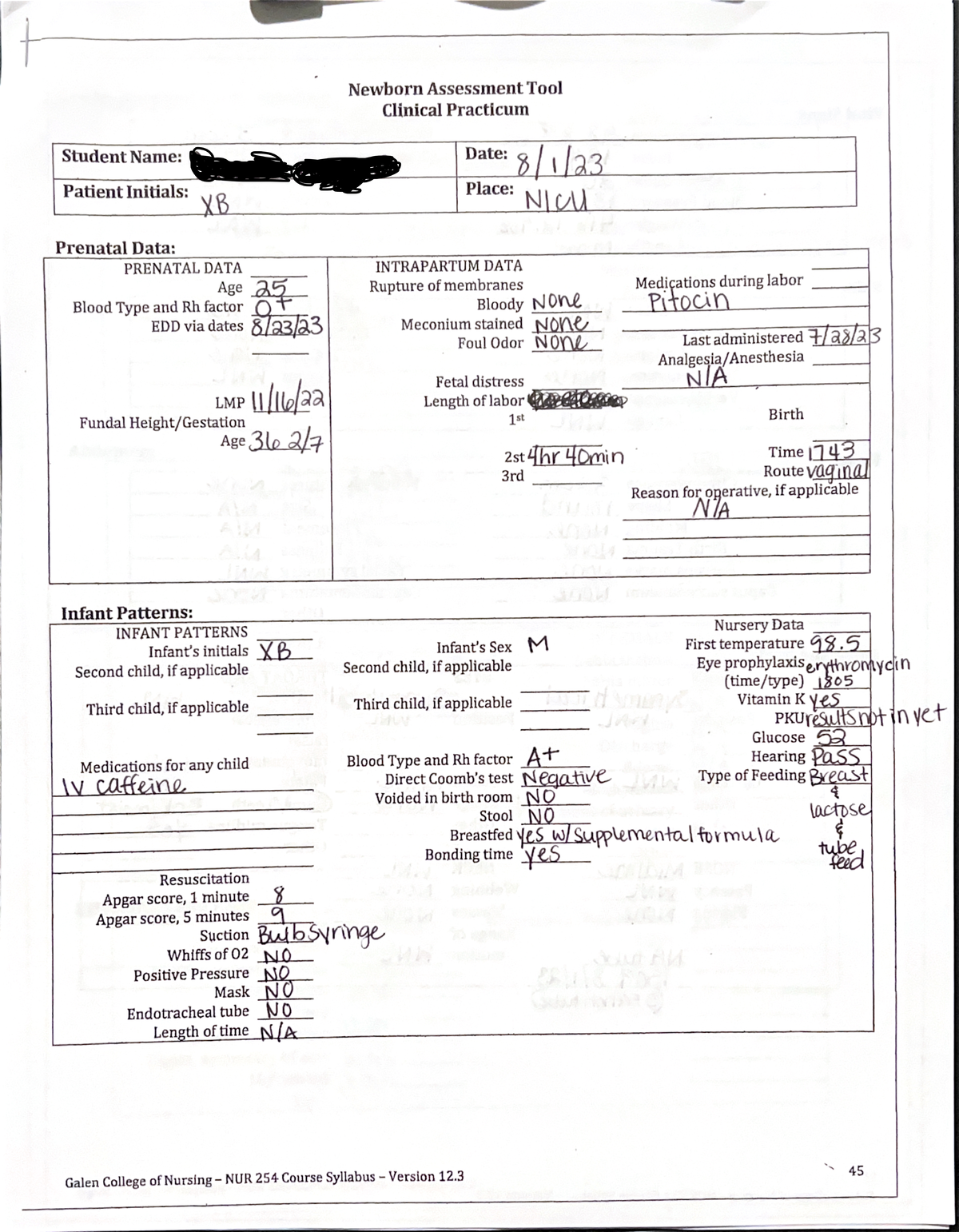 OB clinical packet - NUR 230 - Studocu