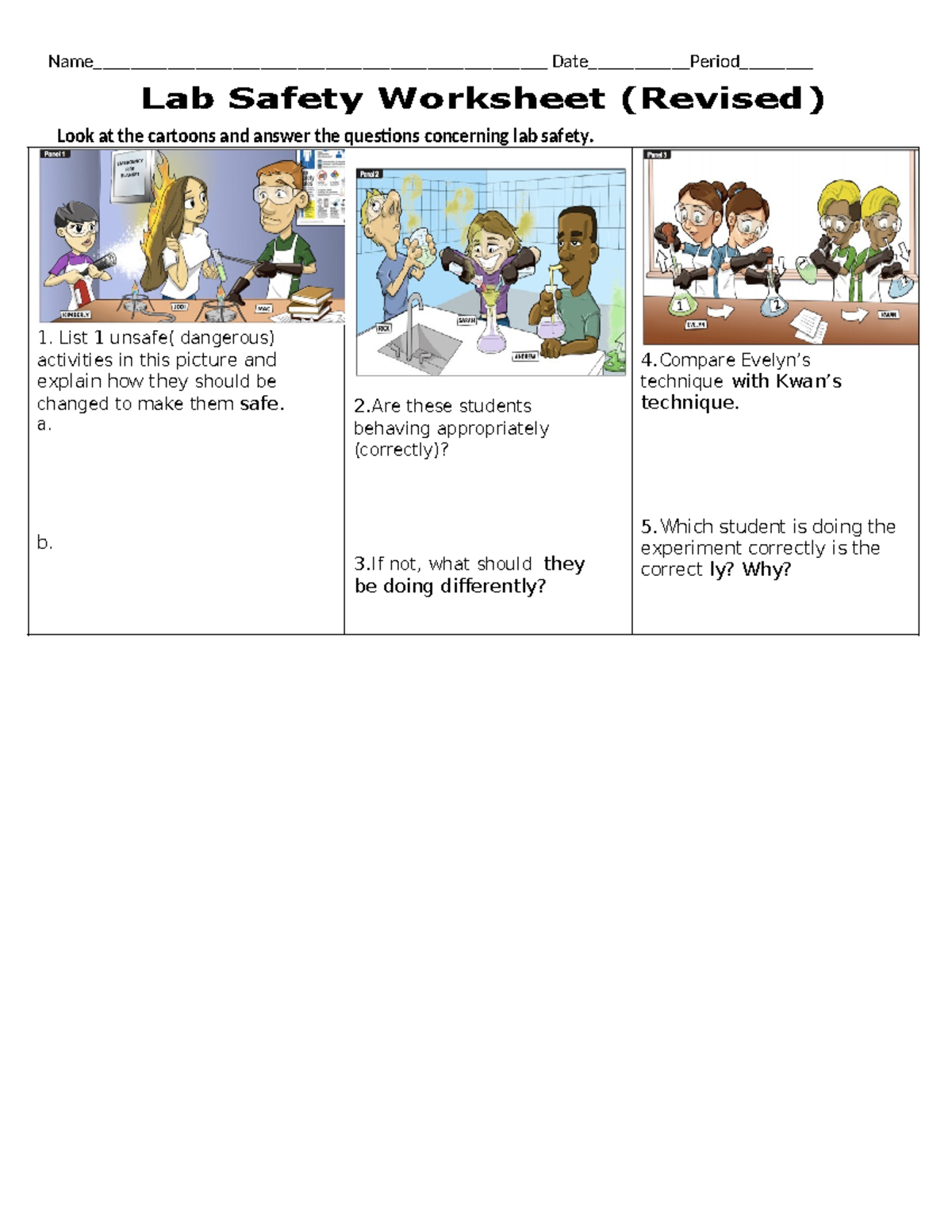 Lab-safety-worksheet Revised - Name ...