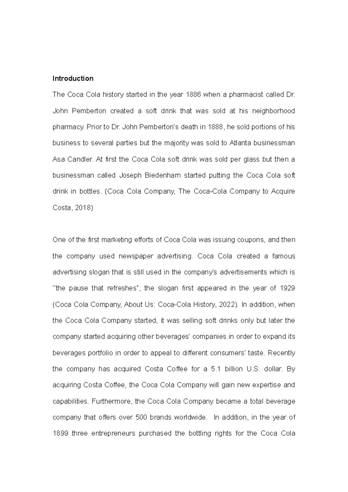 Procurement and supply chain of the Coca-cola company - Introduction ...