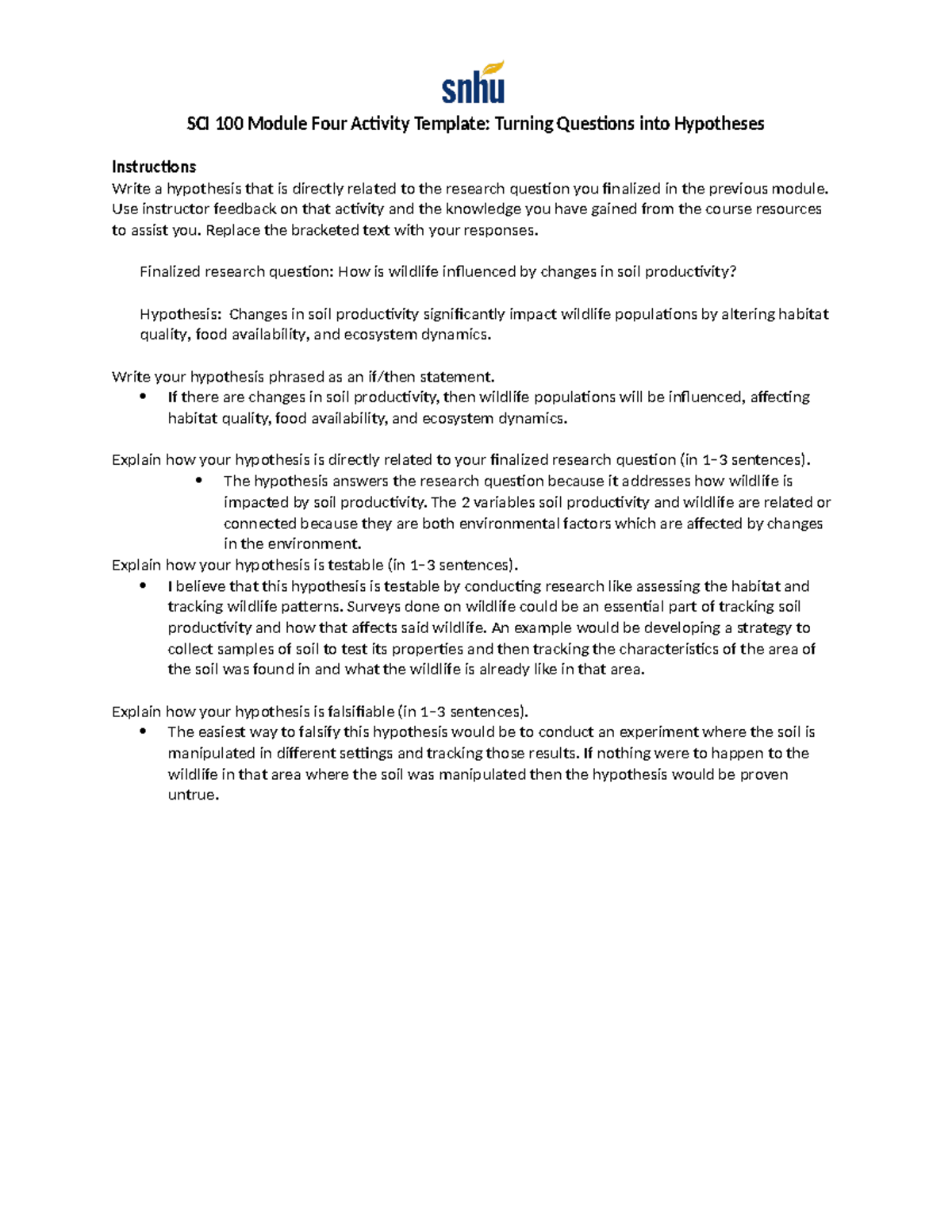 SCI 100 Module Four Activity Complete - SCI 100 Module Four Activity ...