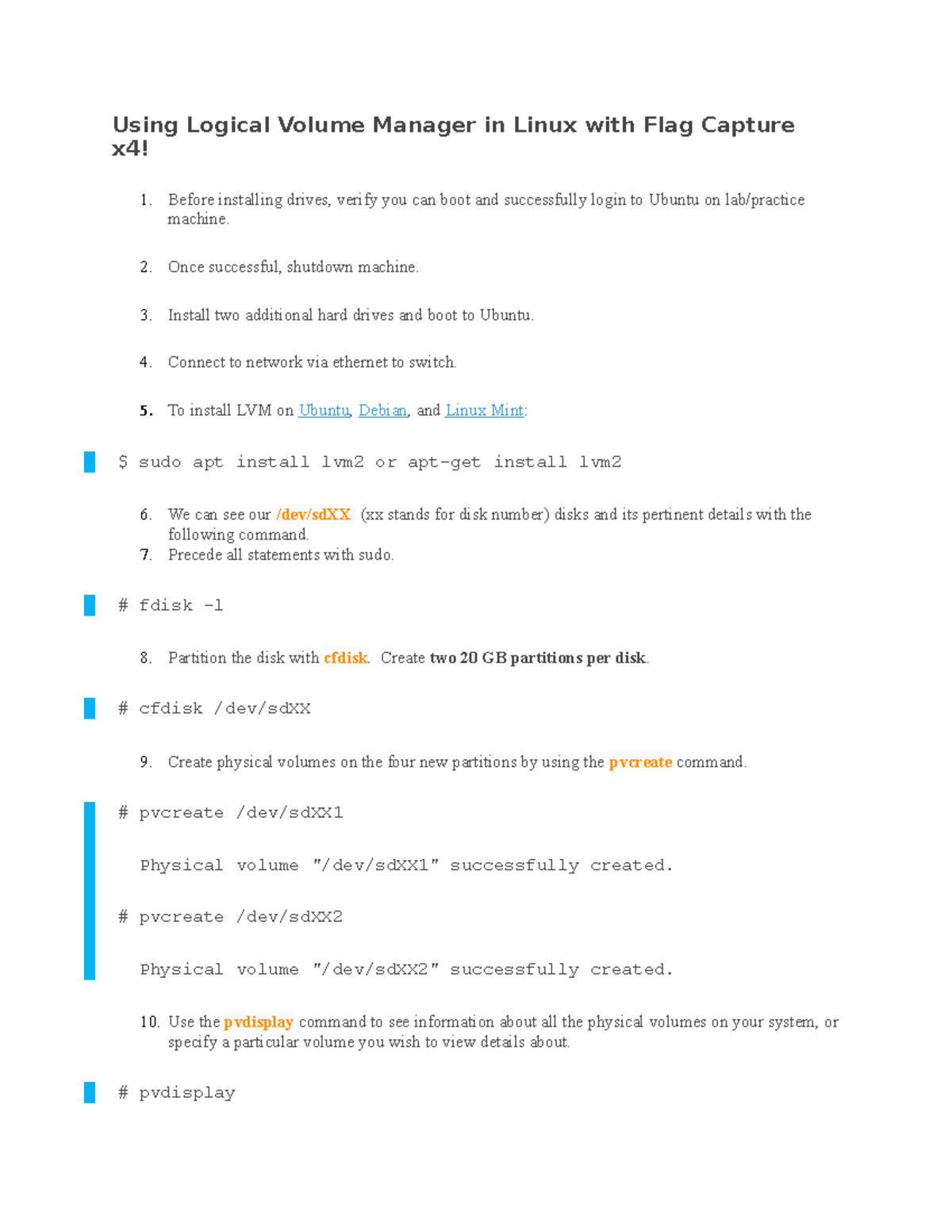 Using Logical Volume Manager in Linux with Flag Capture x4 zj - Using ...