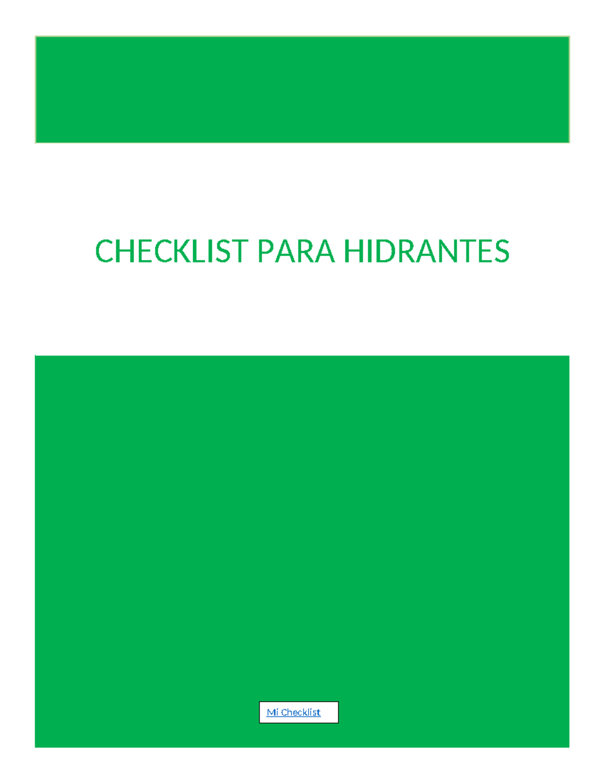 Checklist-hidrantes - CHECKLIST PARA HIDRANTES Mi Checklist Checklist ...