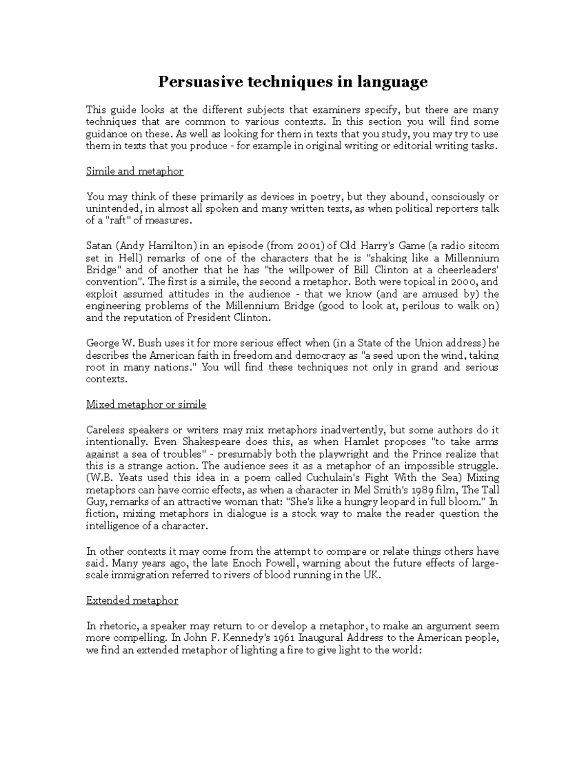 Persuasive techniques in language - In this section you will find some ...