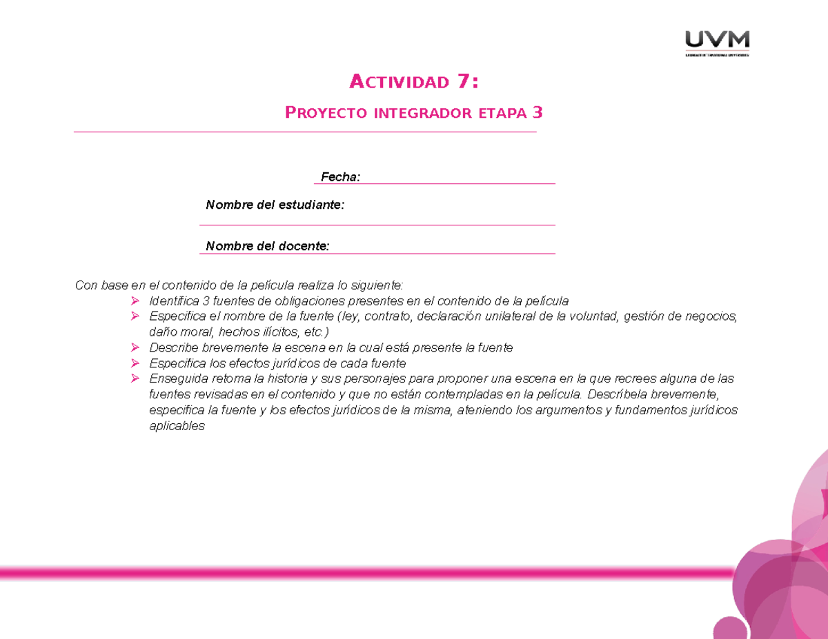 Proyecto integrador etapa 3 - ACTIVIDAD 7: PROYECTO INTEGRADOR ETAPA 3 Fecha: Nombre del ...