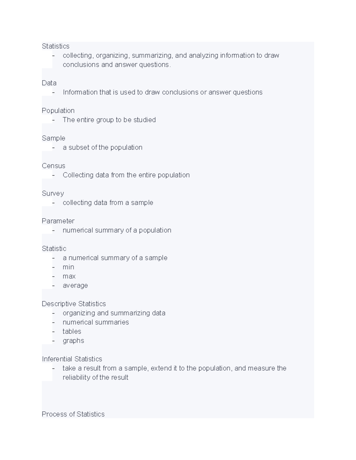 Math 1680 notes pt 2 - Statistics - collecting, organizing, summarizing ...