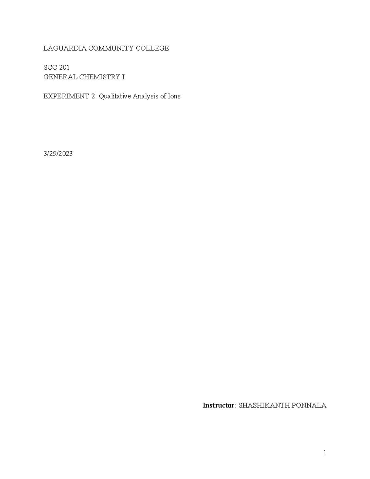 SCC201 Lab Report 2 - LAGUARDIA COMMUNITY COLLEGE SCC 201 GENERAL ...