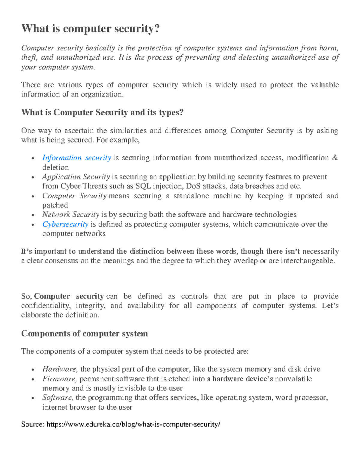 Computer Security Virus and threats - What is computer security? Computer security basically is ...