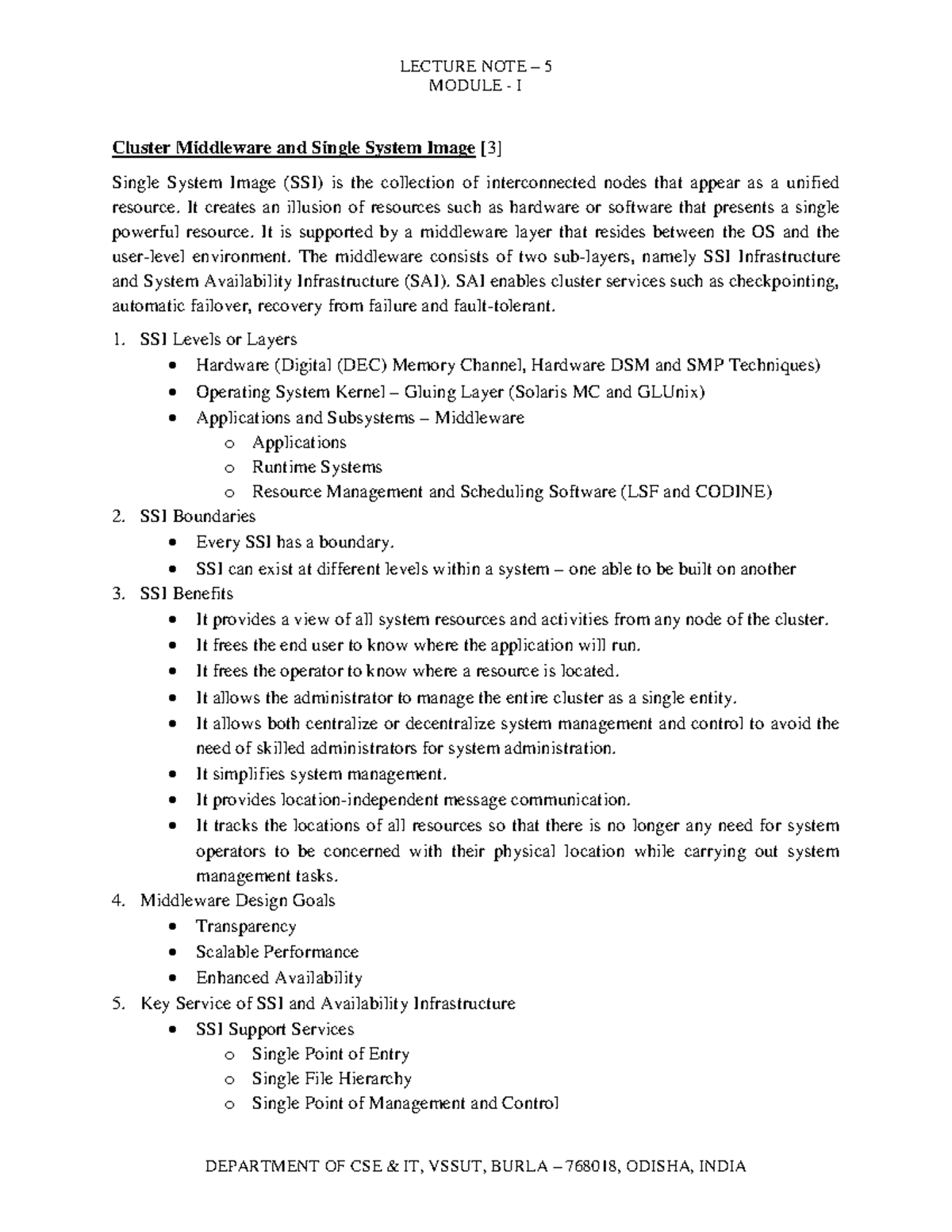 High Performance Computing - LECTURE NOTE – 5 MODULE - I DEPARTMENT OF ...