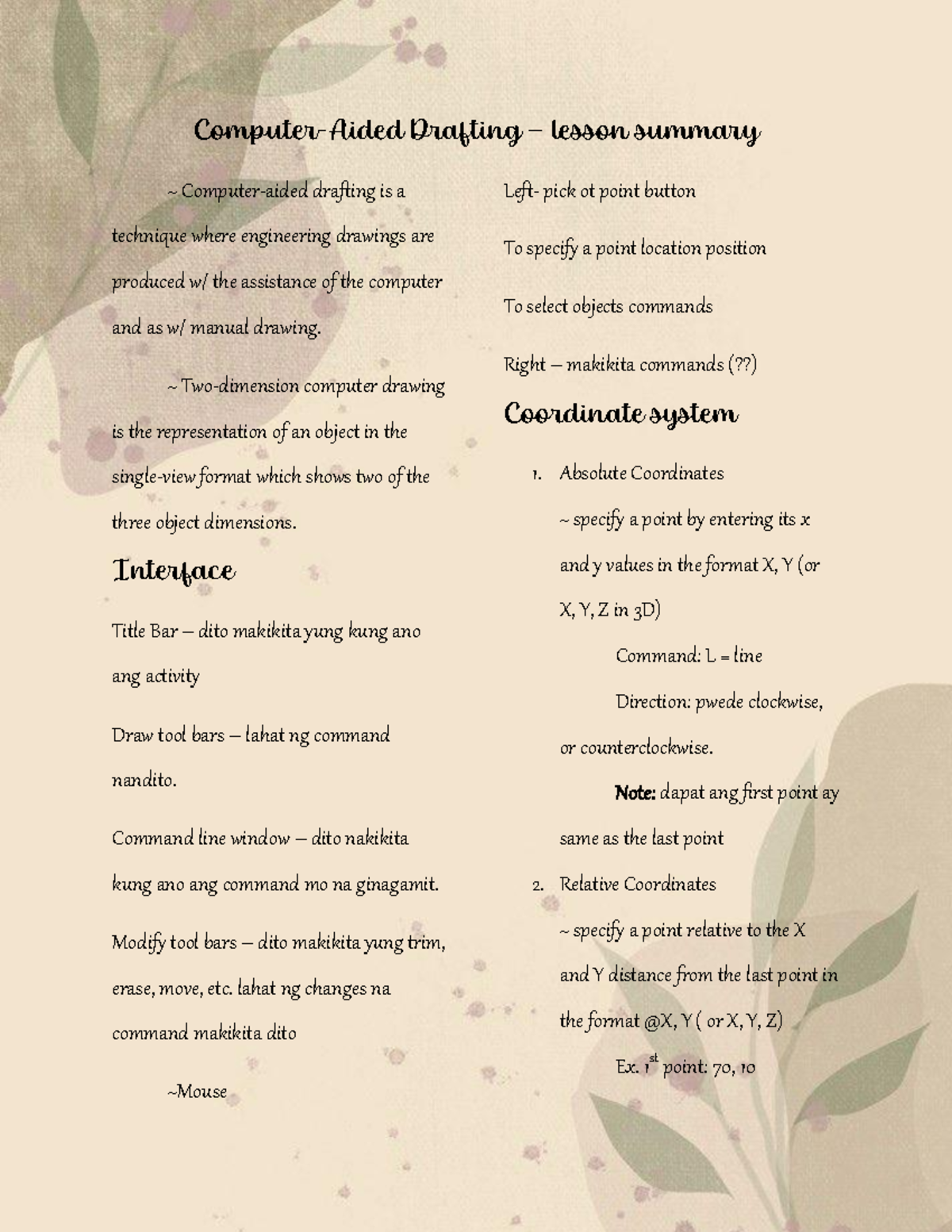 Computer-Aided-Drafting - Computer-Aided Drafting – lesson summary ...