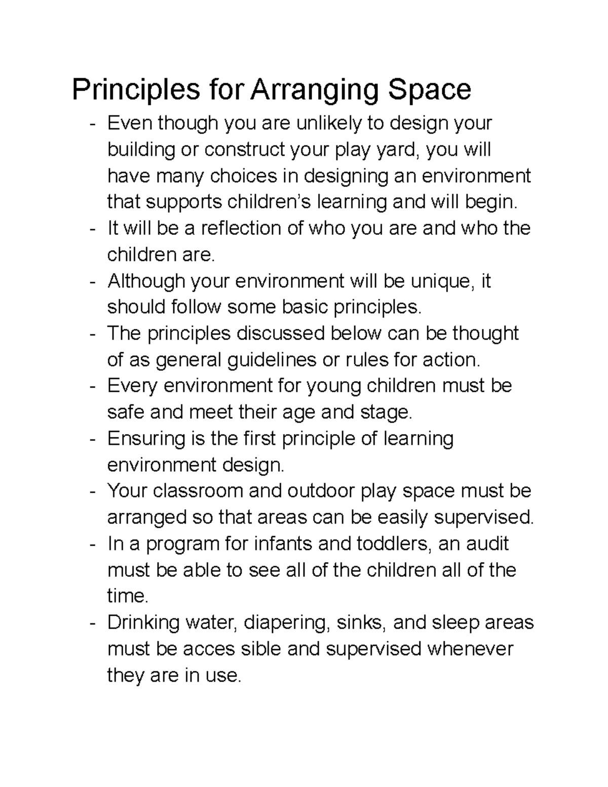 Principles for Arranging Space - Principles for Arranging Space Even ...