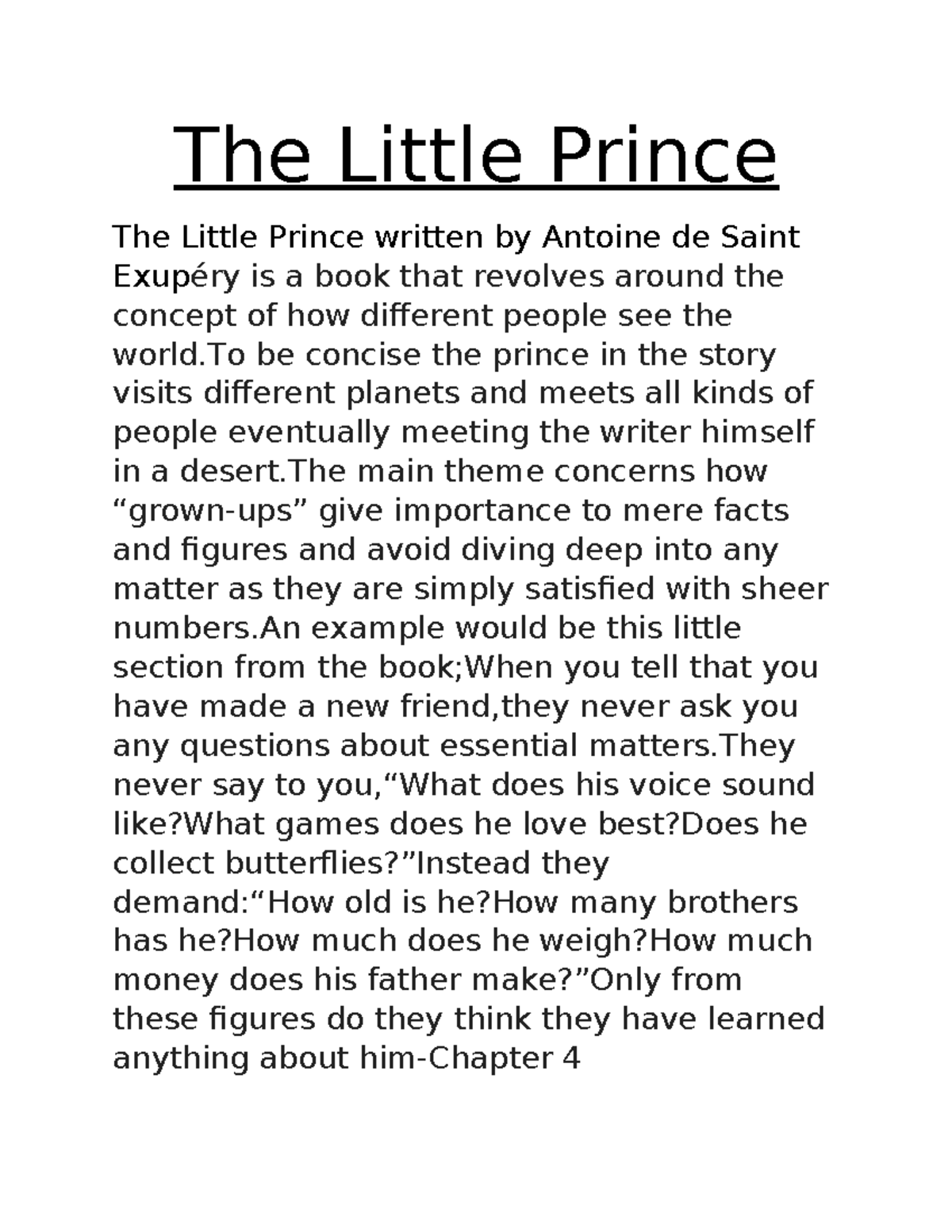 The little prince - what - The Little Prince The Little Prince written ...