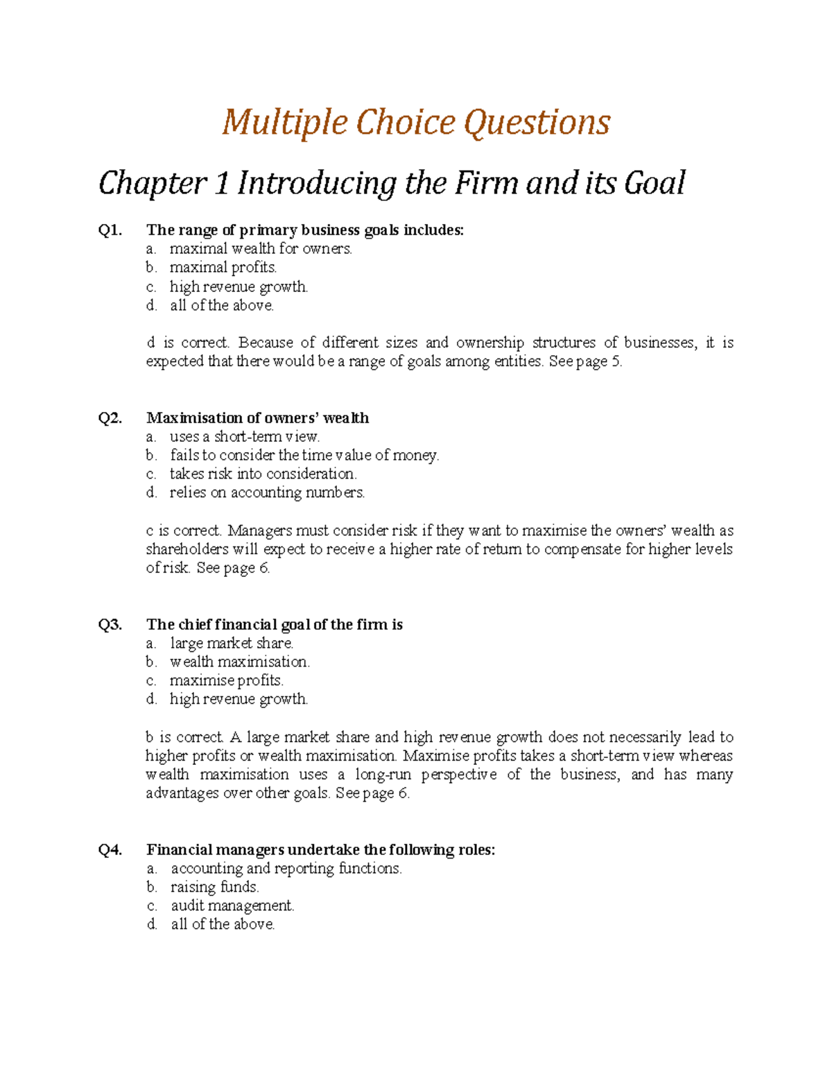MCQ Test bank - this can be helpful - Multiple Choice Questions Chapter ...
