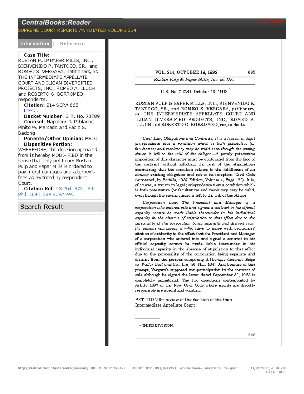 19 Rustan Pulp Paper Mills, Inc. vs. IAC - Information | Reference Case ...
