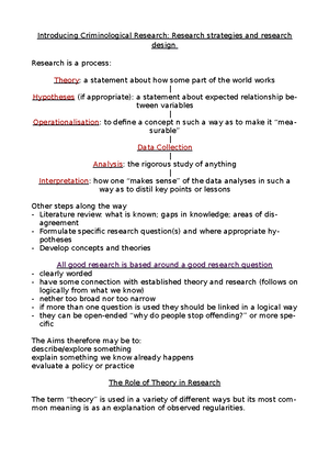 Very brief outline of the procedures covered and their purpose - Brief ...