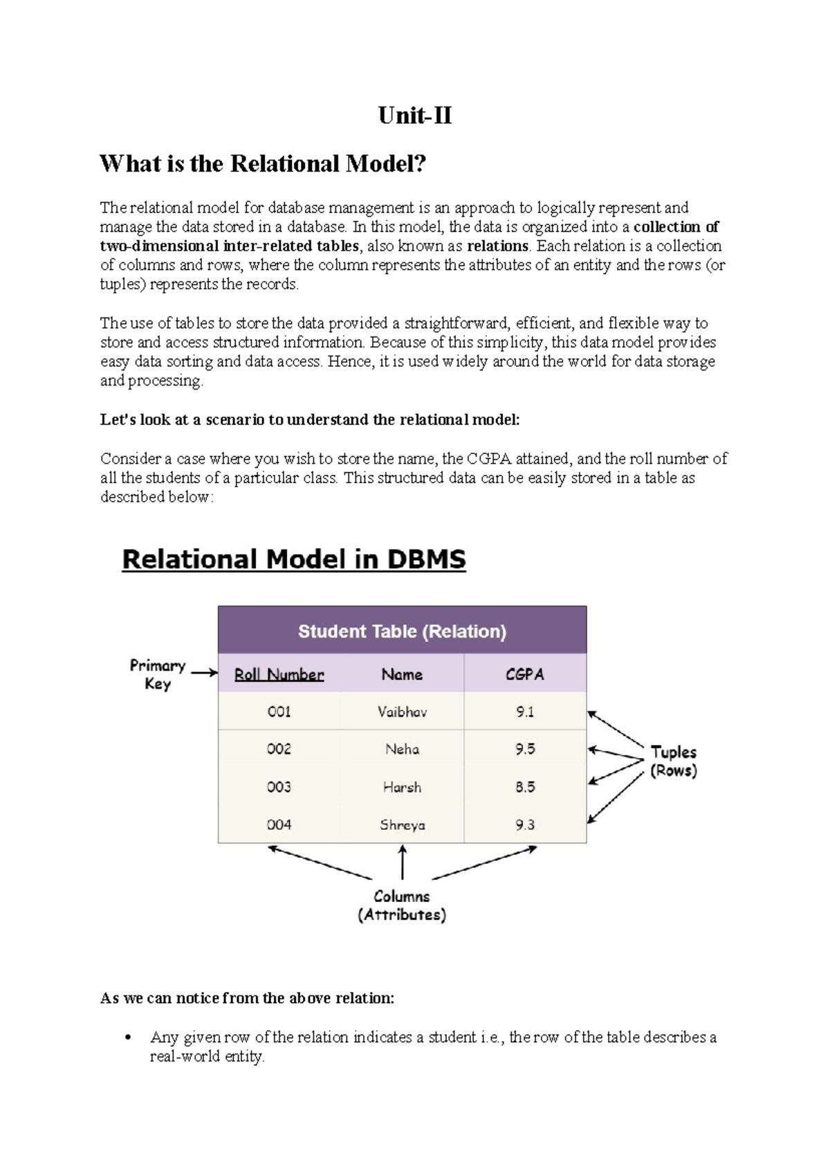 Dbms Unit-II - good for database management system to transferring ...