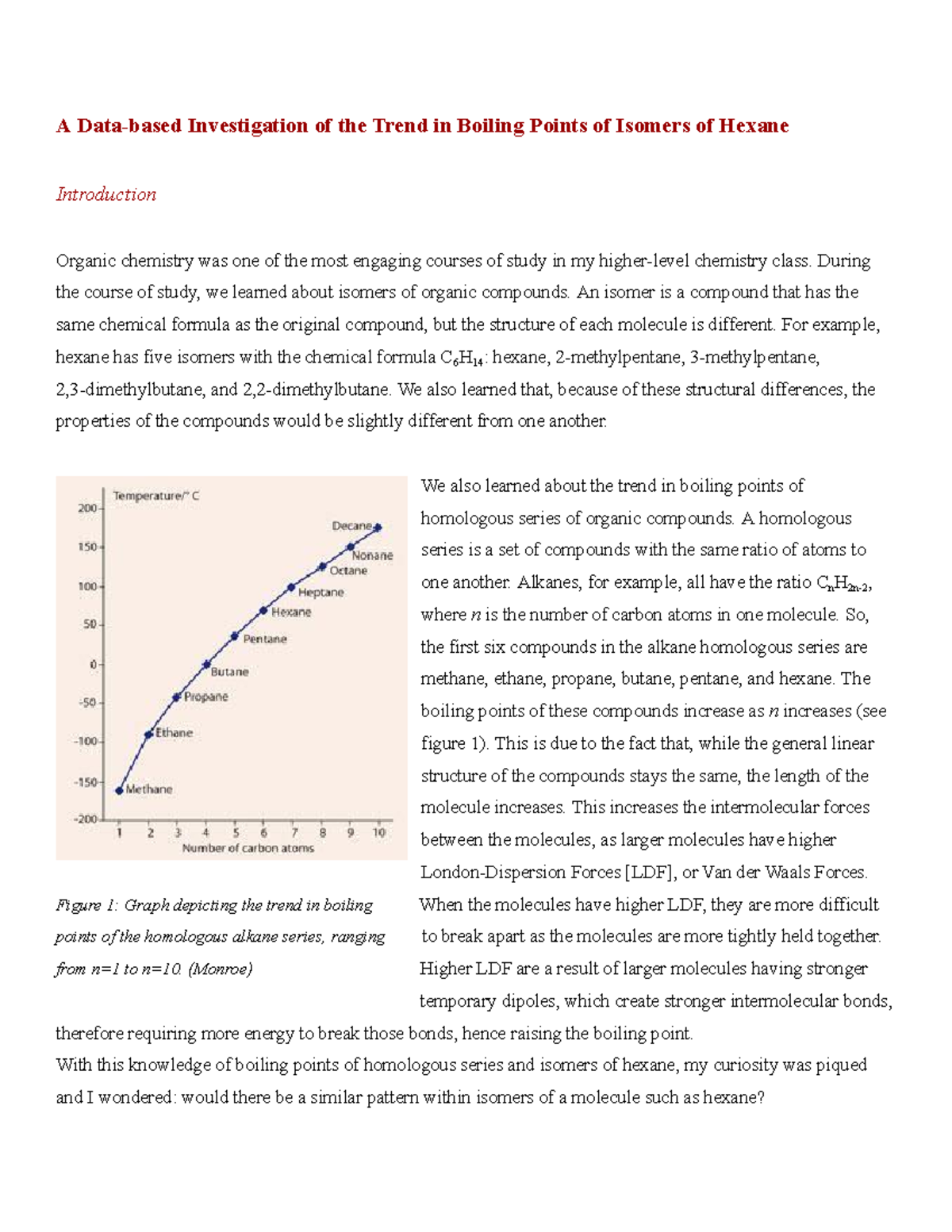 Chemistry IA Final - n/a - A Data-based Investigation of the Trend in ...