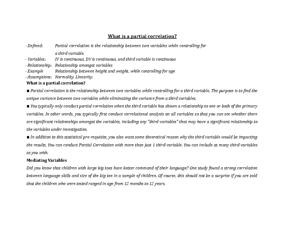Partial correlation - What is a partial correlation? - Defined: Partial ...