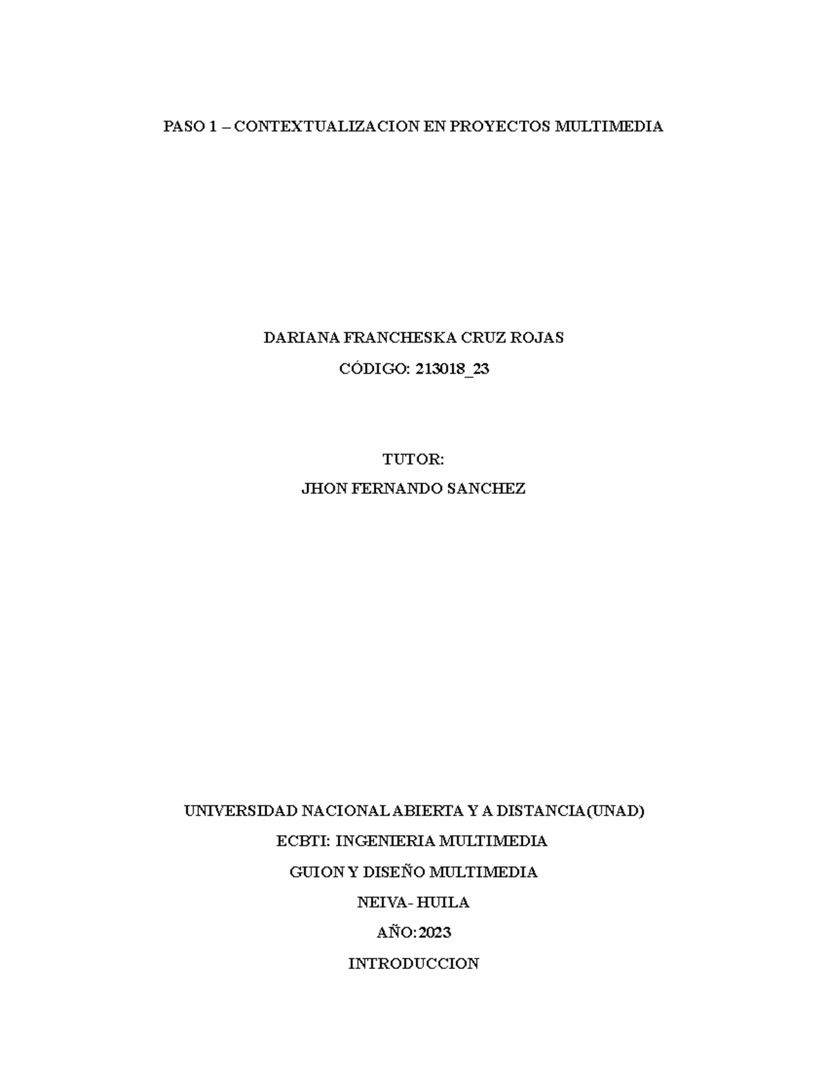 PASO1- Contextualizacion EN Proyectos Multimedia - PASO 1 – CONTEXTUALIZACION EN PROYECTOS - Studocu