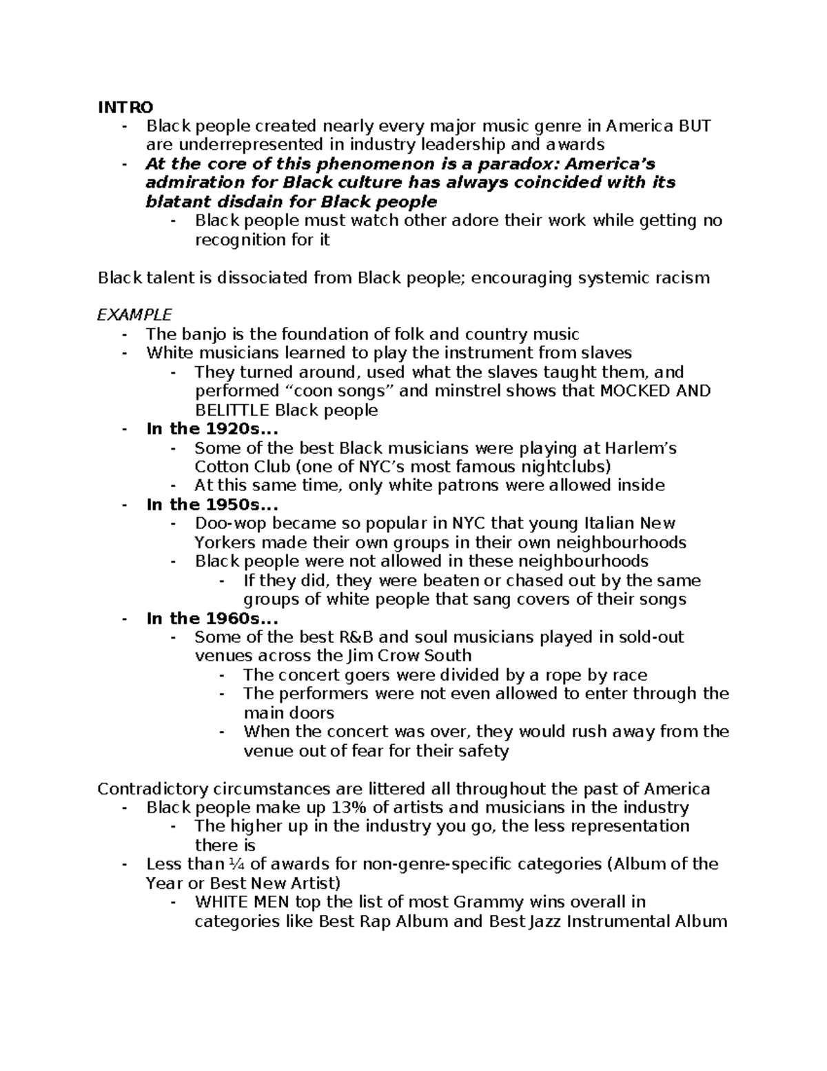 Research for hype project - INTRO Black people created nearly every ...