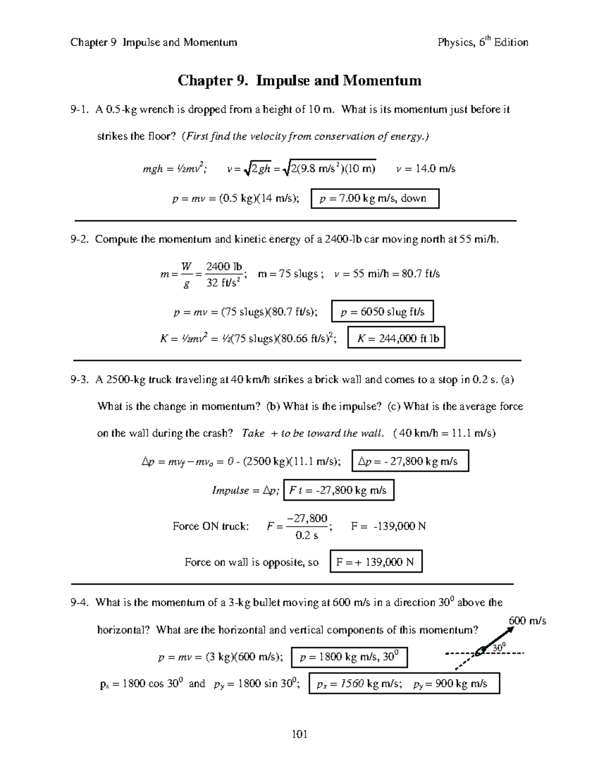 librotippenscap9 - Physics, 6th Edition Chapter 9 Impulse and Momentum ...