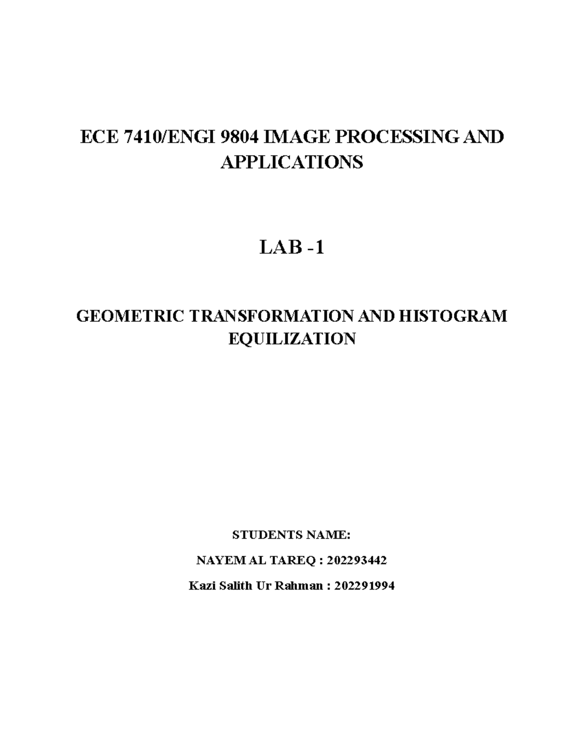G_29 Image Processing - ECE 7410/ENGI 9804 IMAGE PROCESSING AND ...