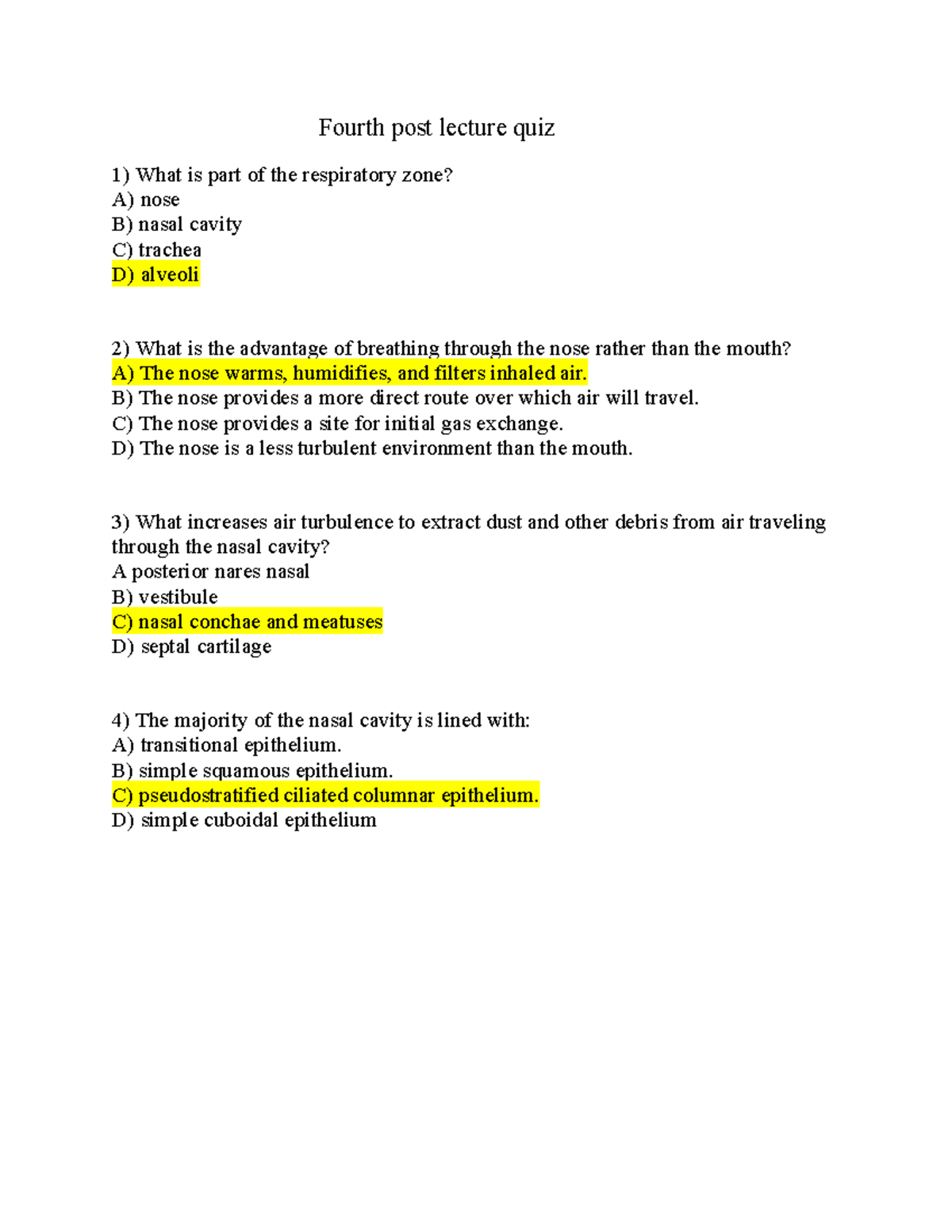 Sample/practice exam 5 September 2017, questions and answers - Fourth ...