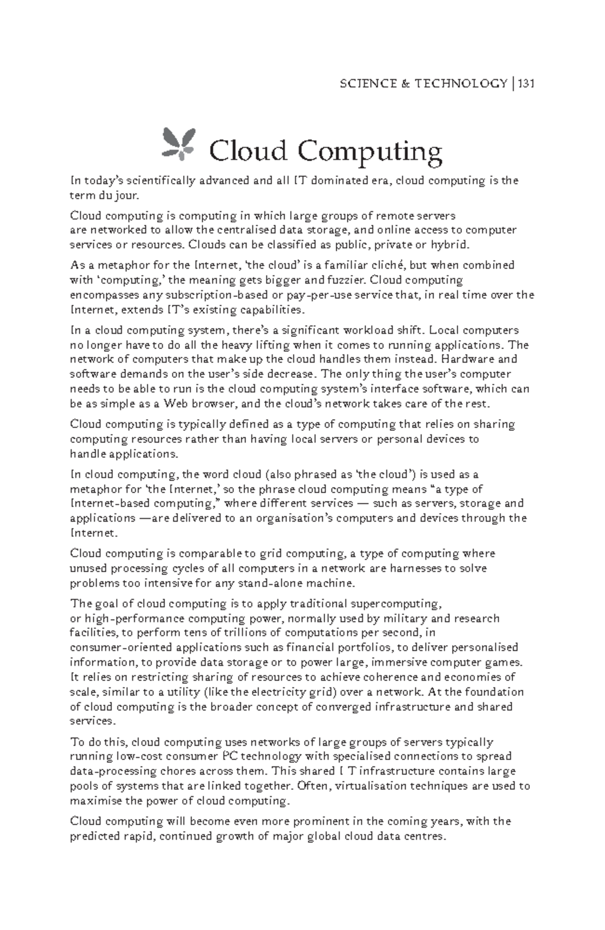 Topic, Cloud computing and two other topics covered with figure - Cloud ...