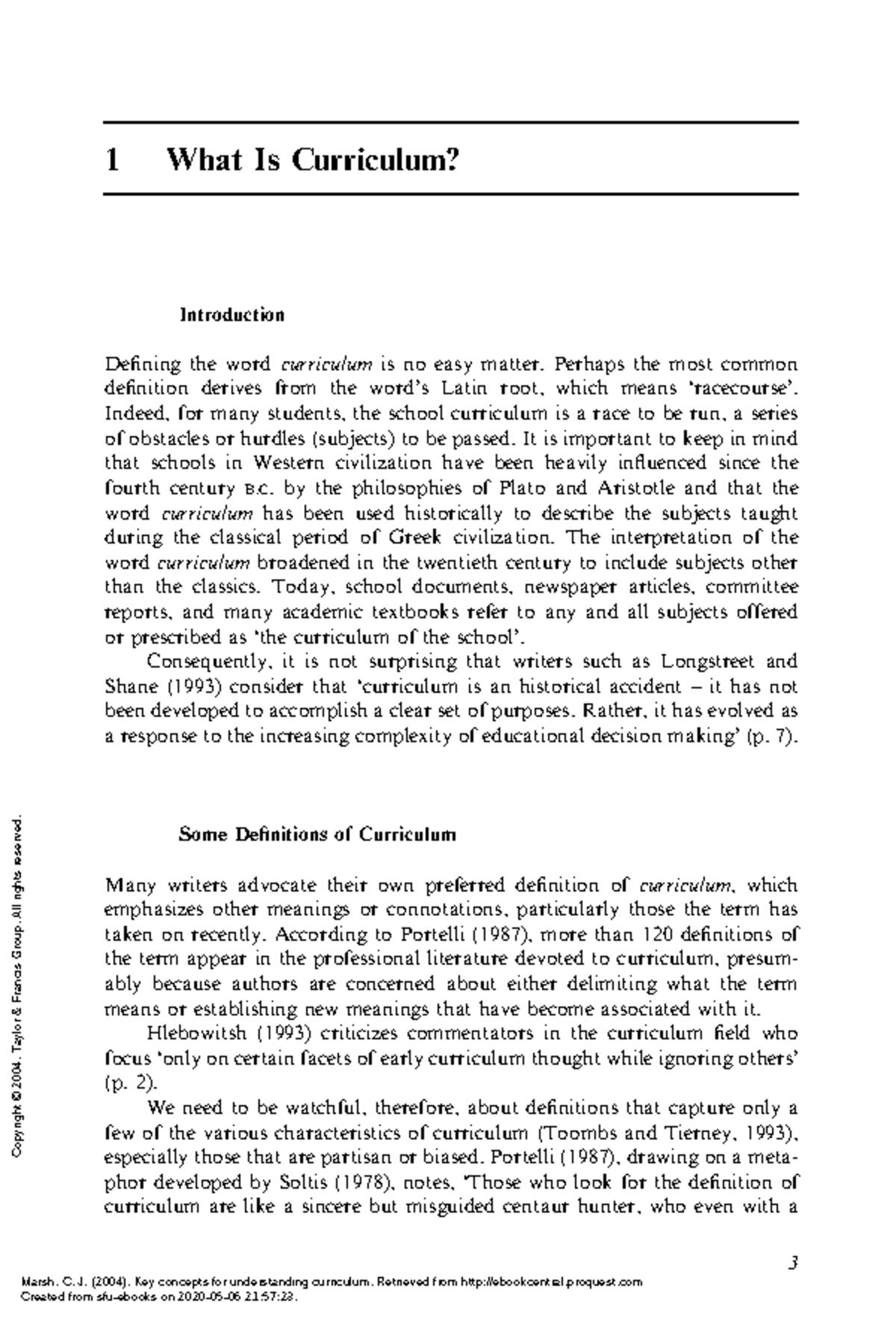 Key Concepts for Understanding Curriculum - (1 What Is Curriculum) - 1 What Is Curriculum? - Studocu