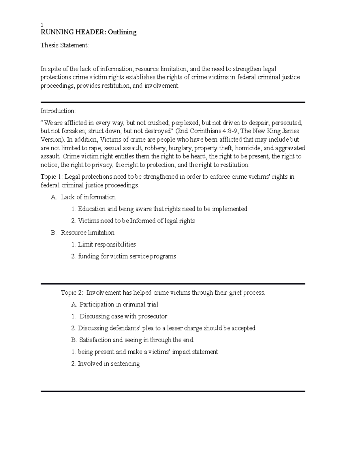 4.5. Outlining - Research Project-Part 5 Final Paper Outline - 1 ...