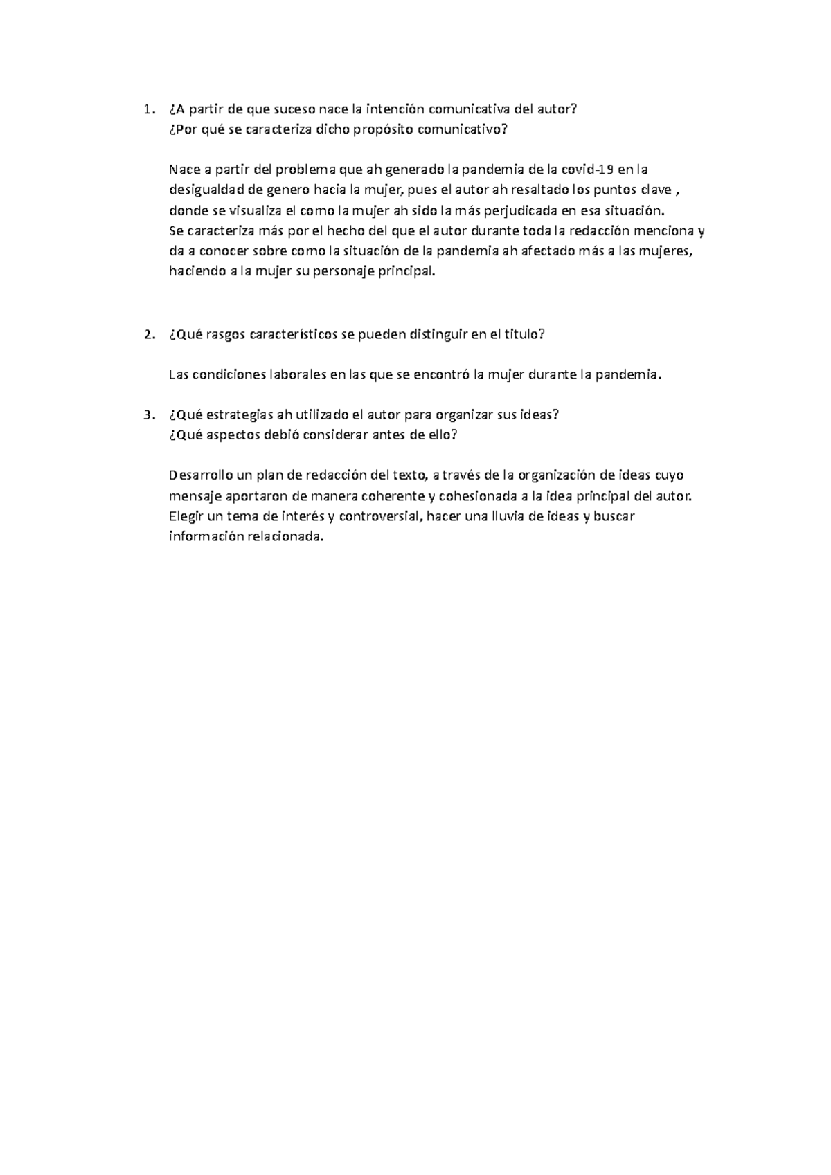 Documento - Lenguaje - ¿A partir de que suceso nace la intención ...