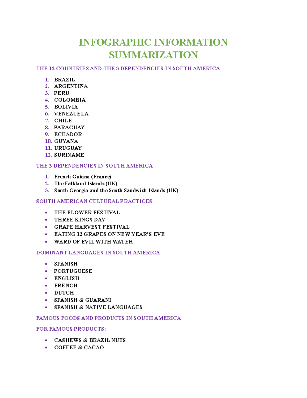 Infograph Information Summarization - INFOGRAPHIC INFORMATION ...