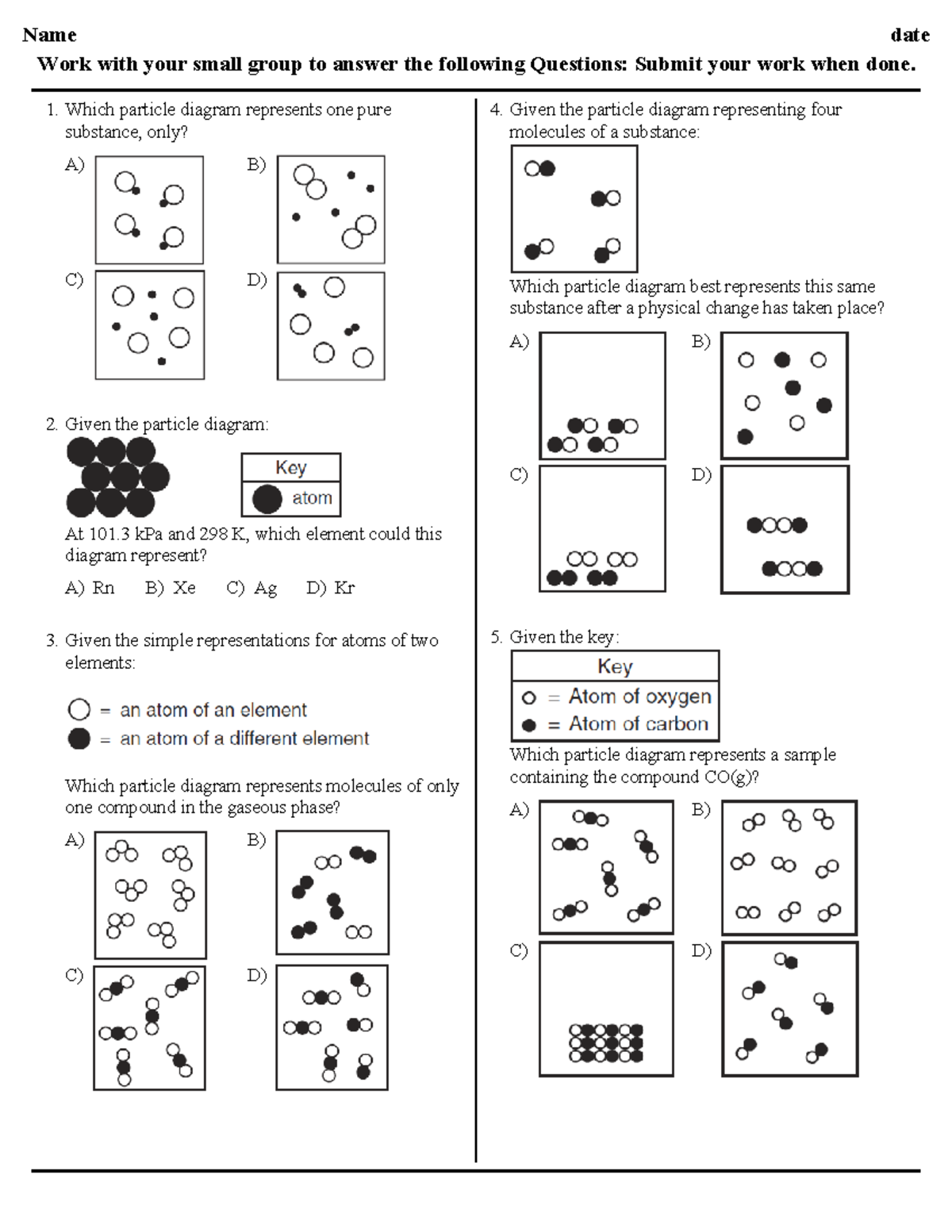 Physical behavior of Matter 2 1709568458767 sc - Name date Work with ...