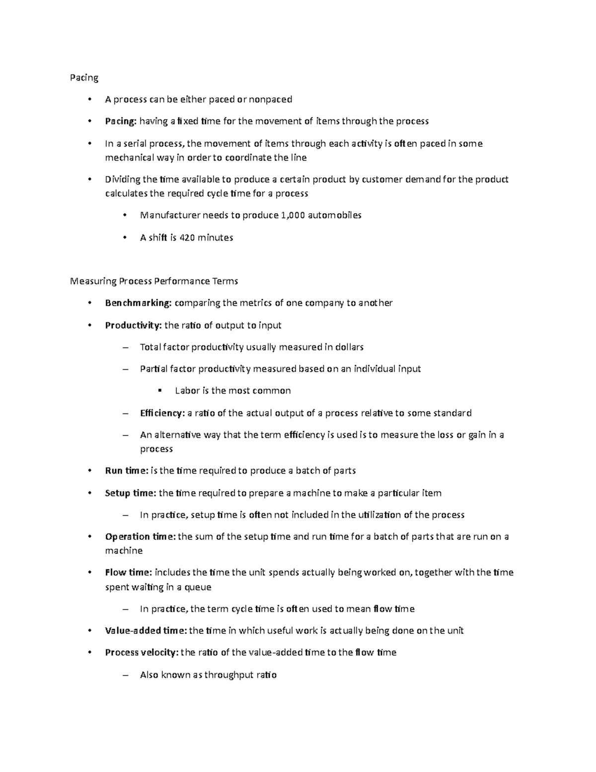 Lecture Notes 11 - Pacing - A process can be either paced or nonpaced ...