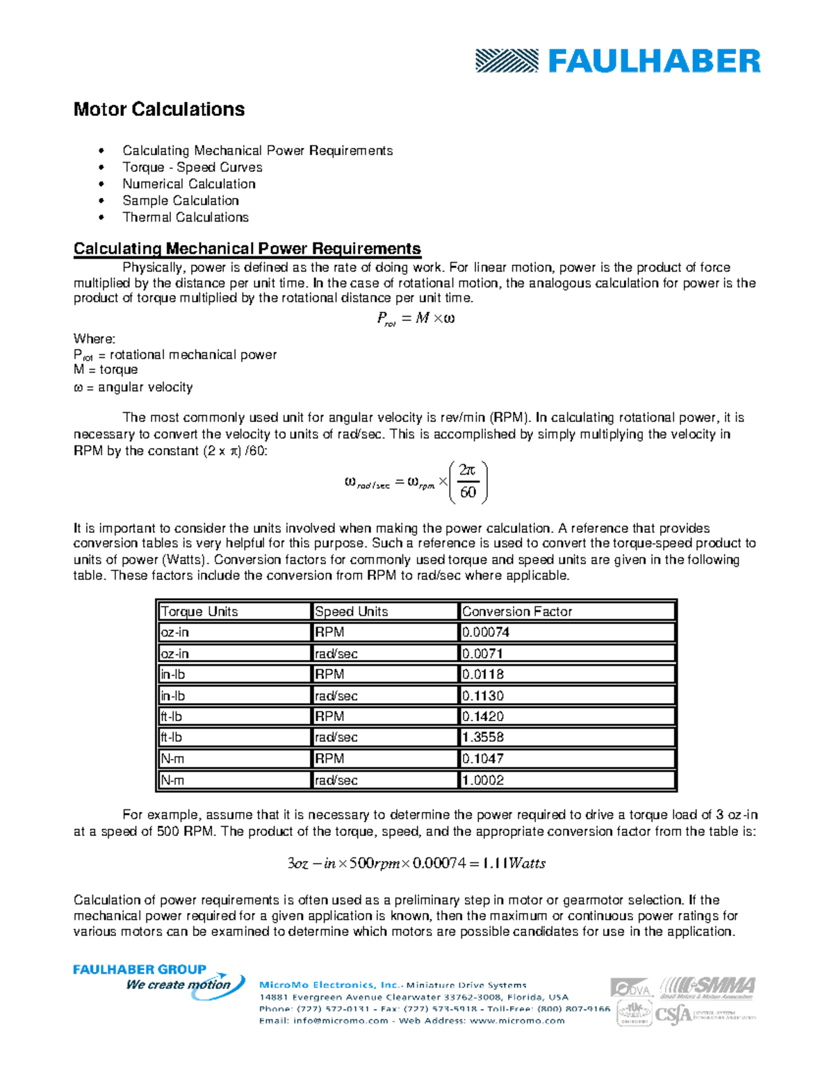 DC Motor Calculations - Motor Calculations Calculating Mechanical Power Requirements Torque ...