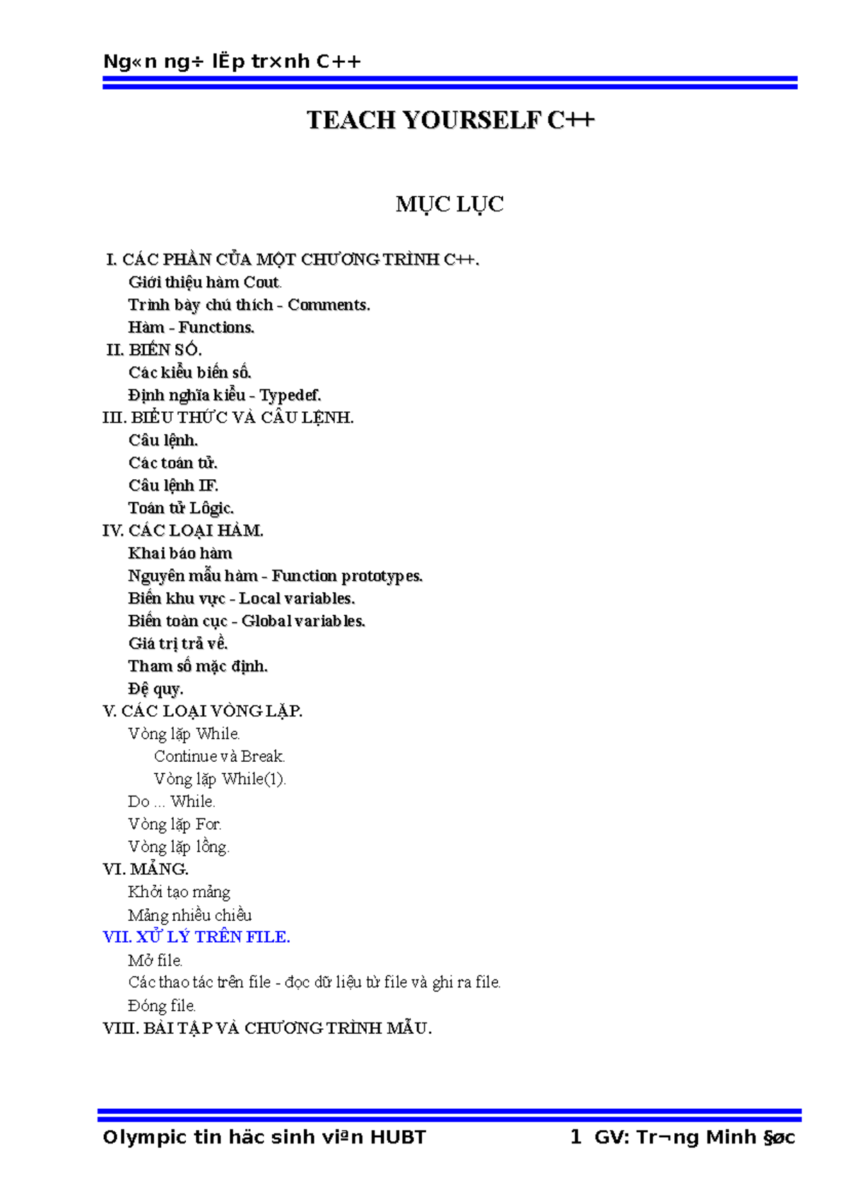 Ngon ngu lap trinh C Olympic - TEACH YOURSELF C++TEACH YOURSELF C++ MỤC ...
