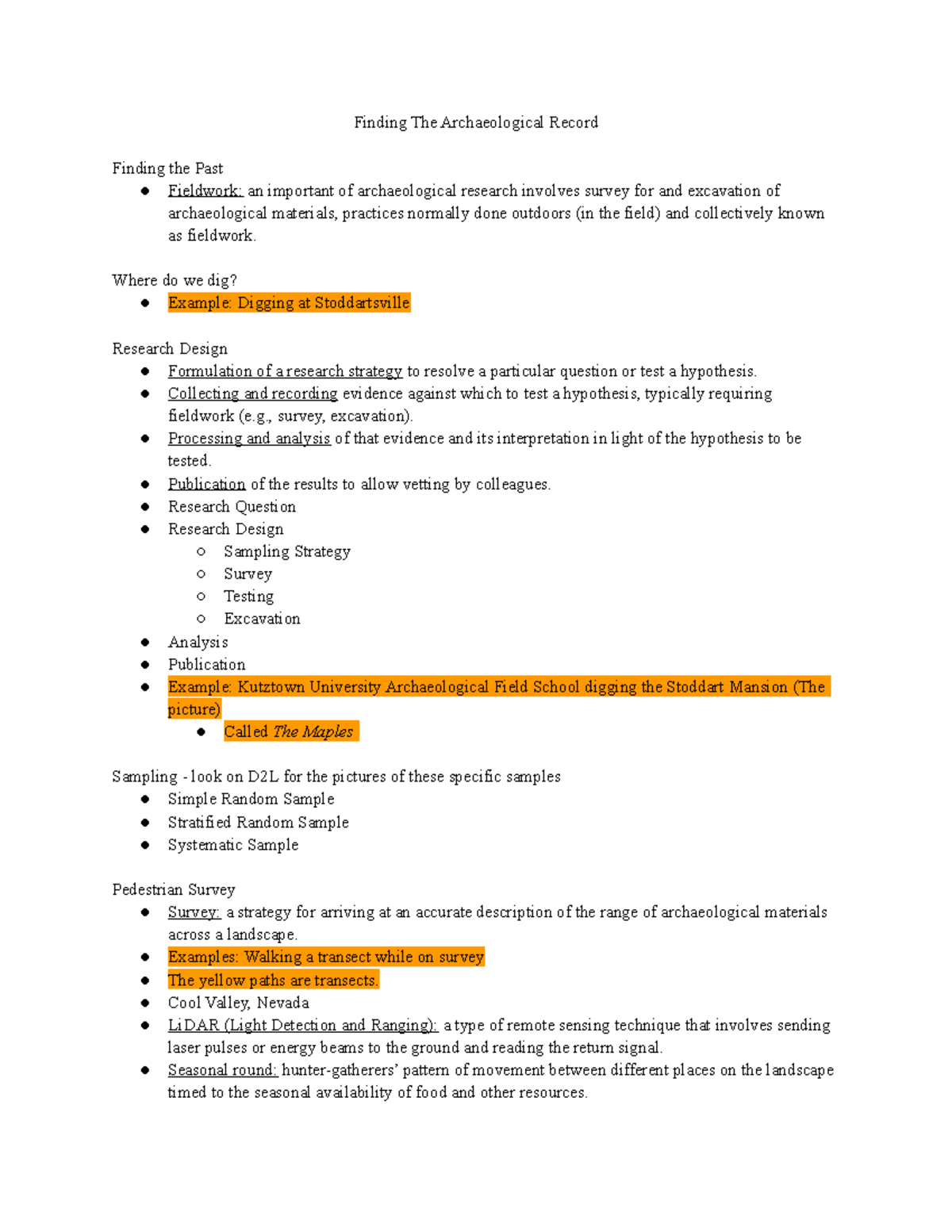 ANT 30 CD- Finding the Archaeological Record- Notes - Finding The ...