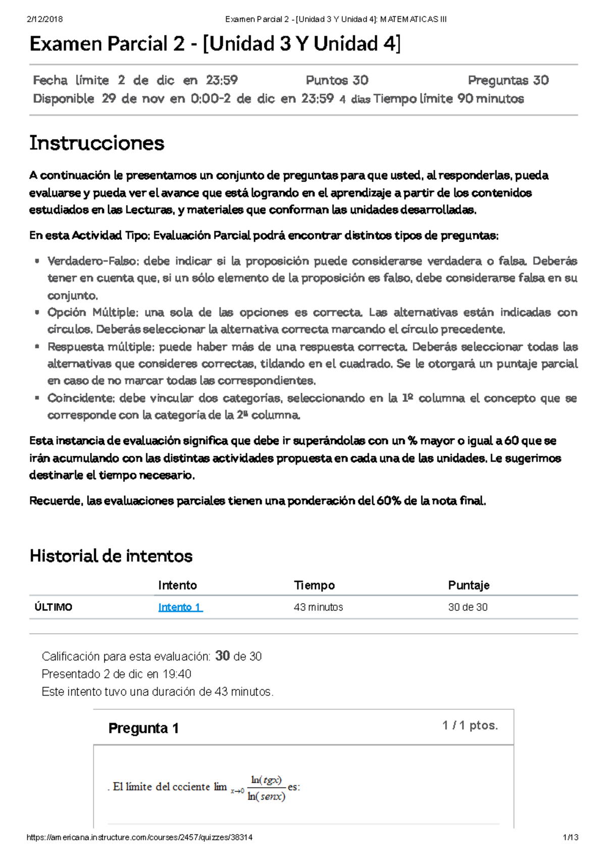Examen Parcial 2 - [Unidad 3 Y Unidad 4] Matematicas III - Examen Parcial 2 - [Unidad 3 Y Unidad ...