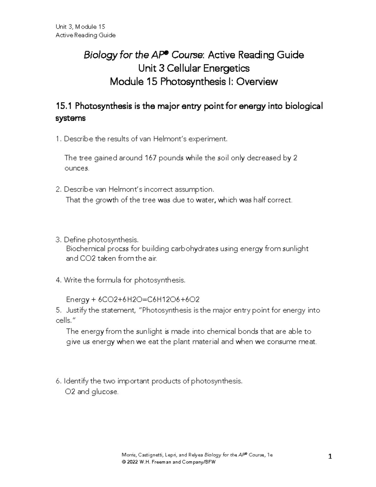 Apmorris 1e 15 activereadingguide student - Active Reading Guide 1 ...