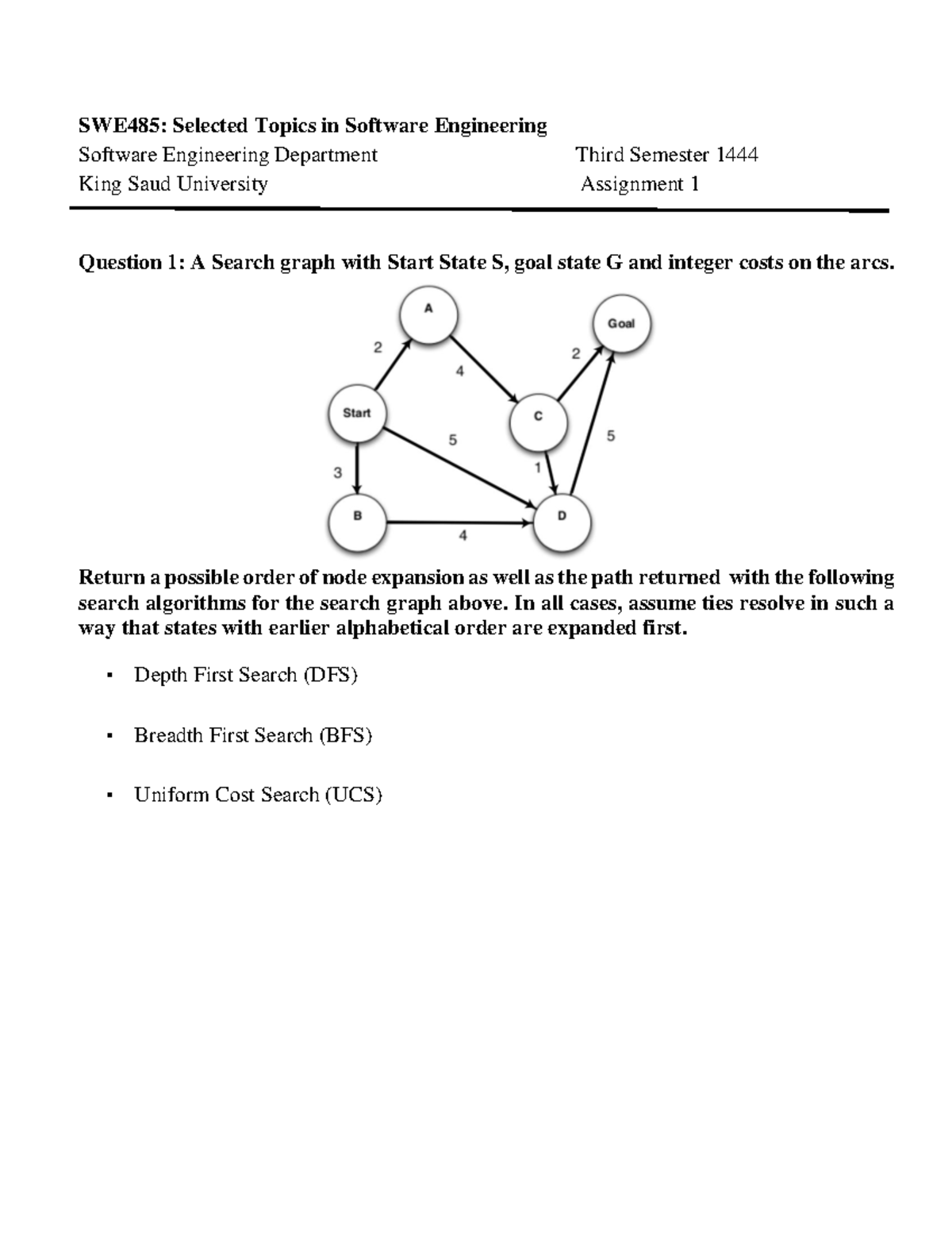 Assignment 1 - none - SWE485: Selected Topics in Software Engineering ...