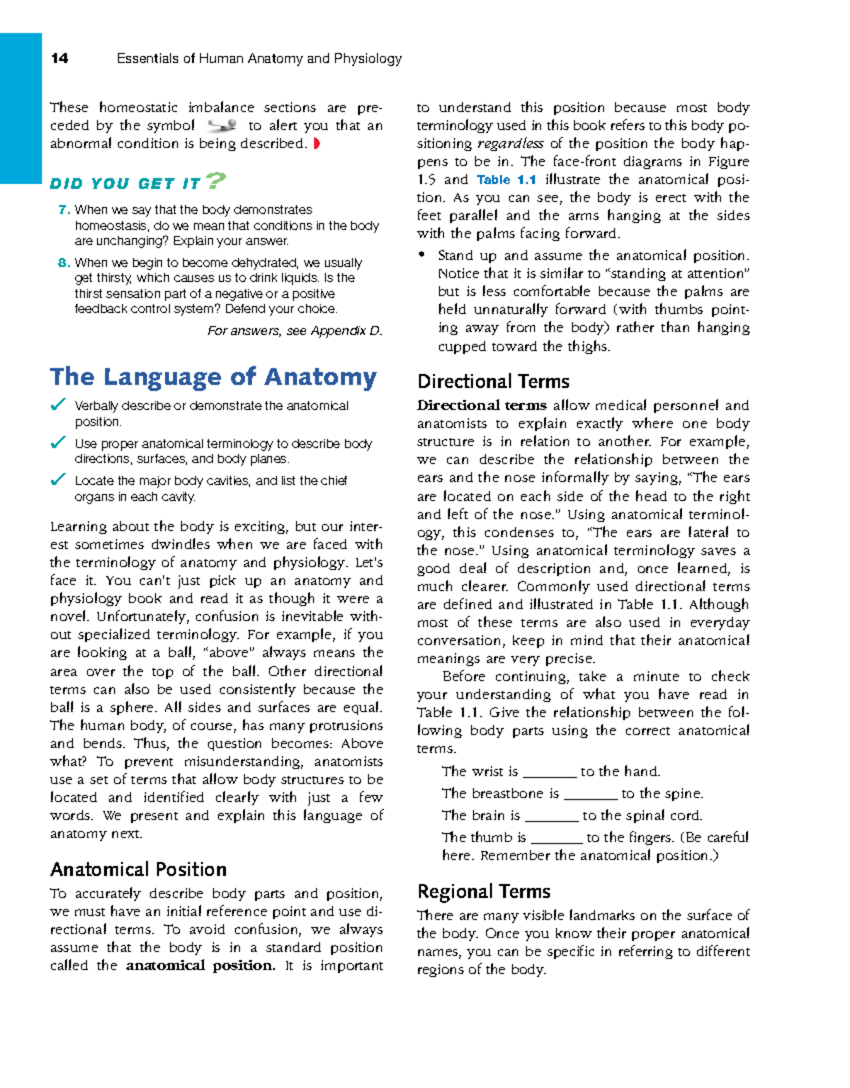 Reviewer PART 2 Anatomical Terminologies - 14 Essentials of Human ...