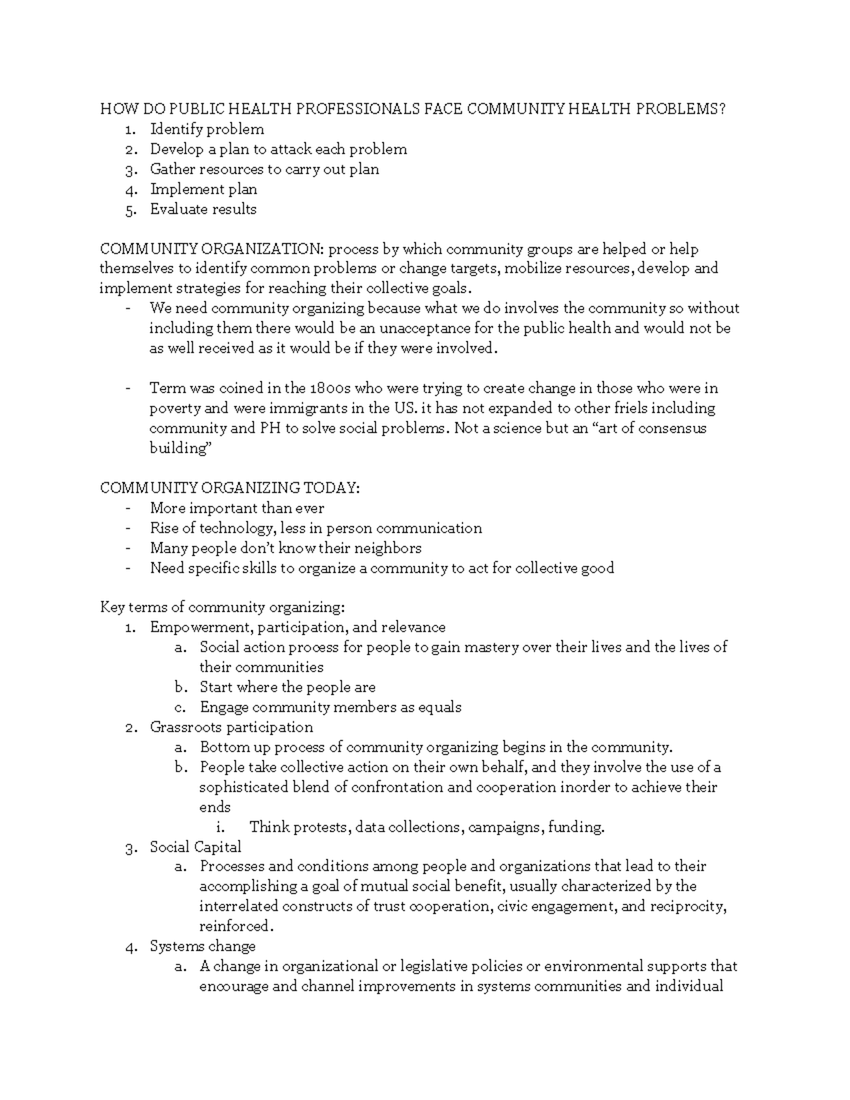 Community Organization for Public Health - HOW DO PUBLIC HEALTH ...