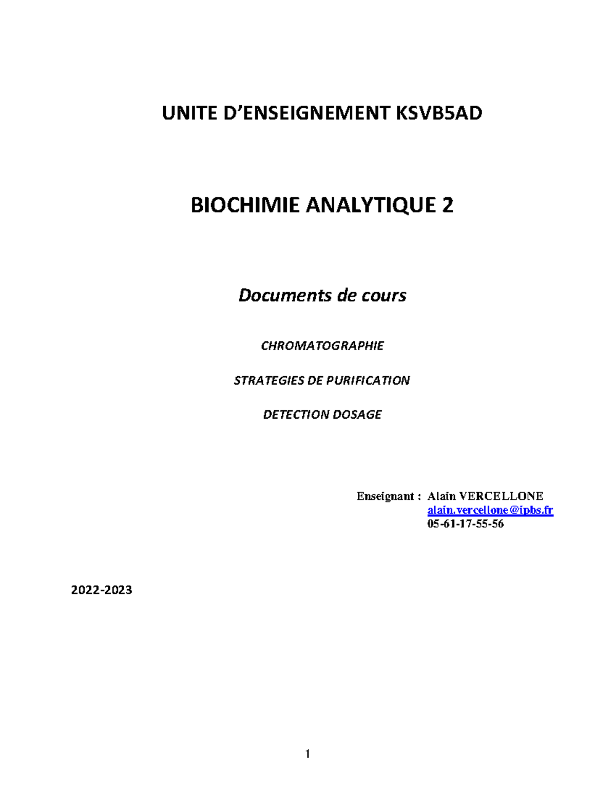 Polycop Cours Version 2022 2026 - UNITE D’ENSEIGNEMENT KSVB5AD ...