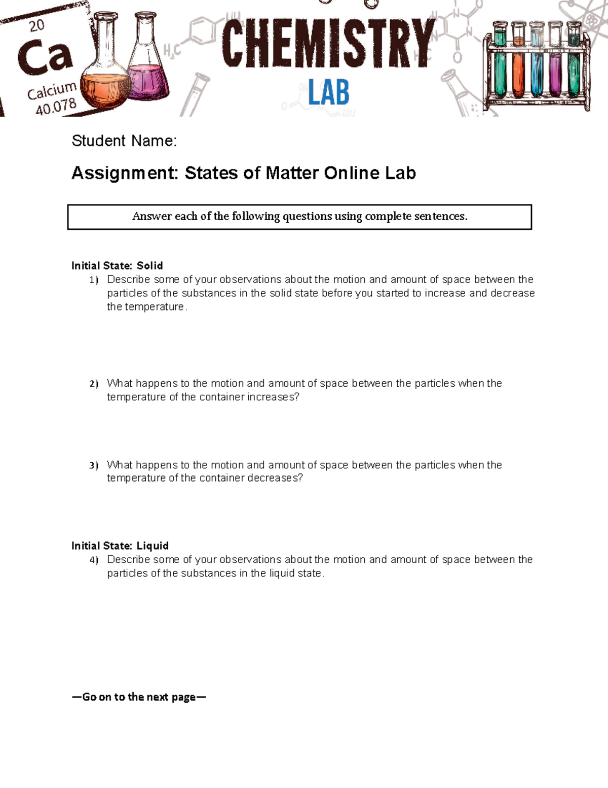 M2 States Of Matter Online Lab Assignment - Student Name: Assignment ...