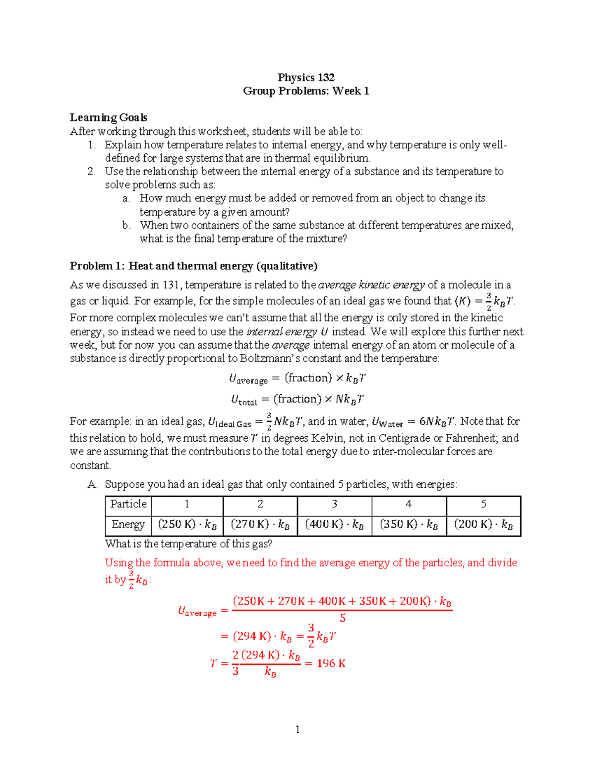 GP Week 1 Solutions - homework - Physics 132 Group Problems: Week 1 ...