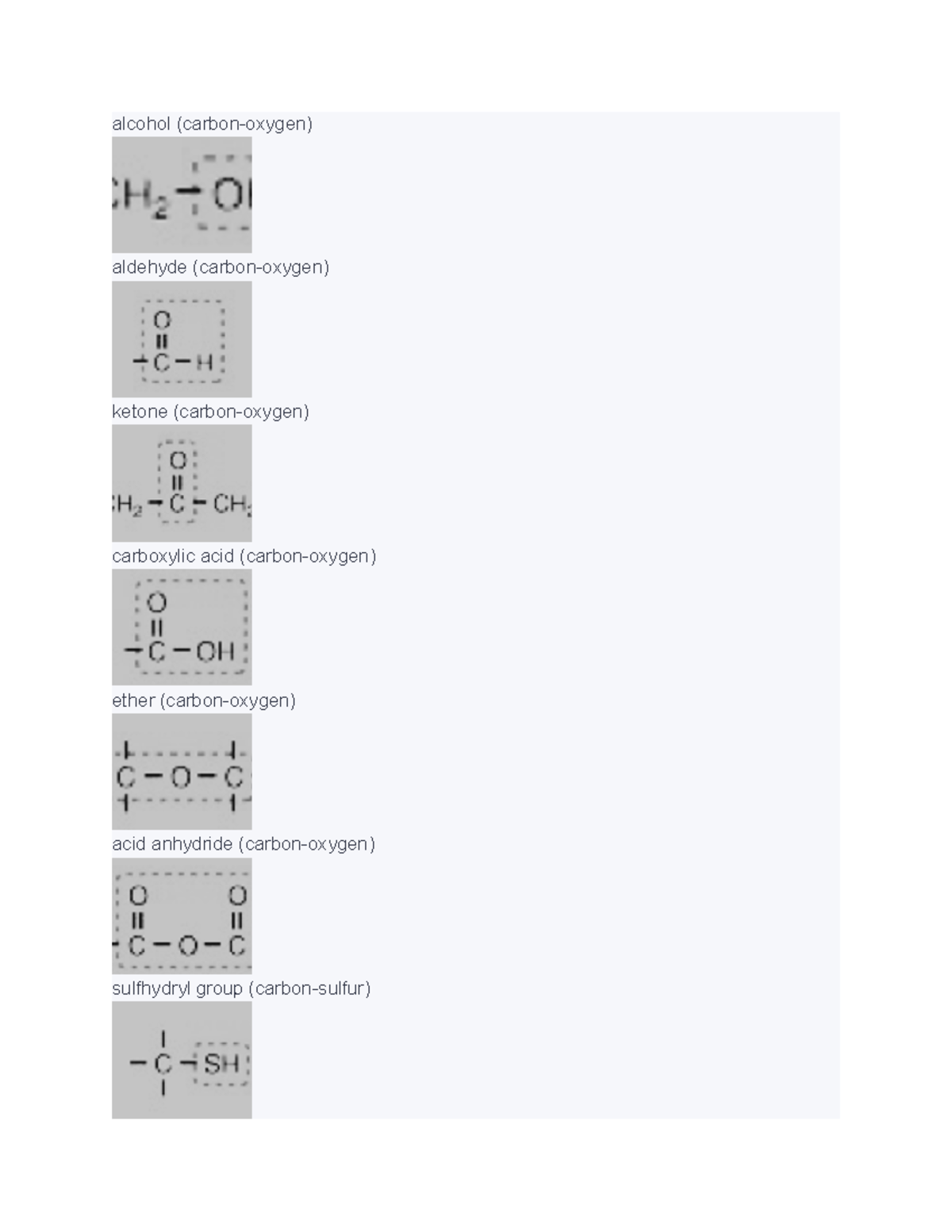 Biochemistry - biol 4540 notes - alcohol (carbon-oxygen) aldehyde ...