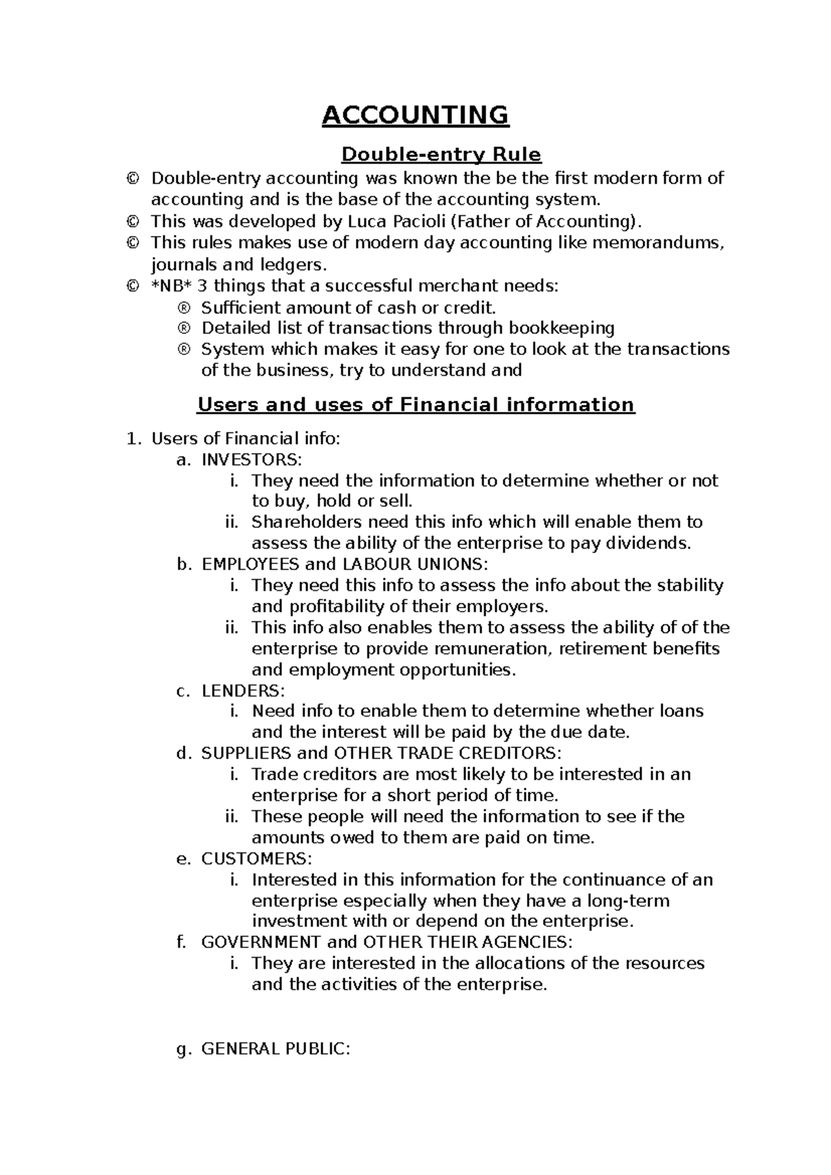 Accounting - ACCOUNTING Double-entry Rule © Double-entry accounting was ...