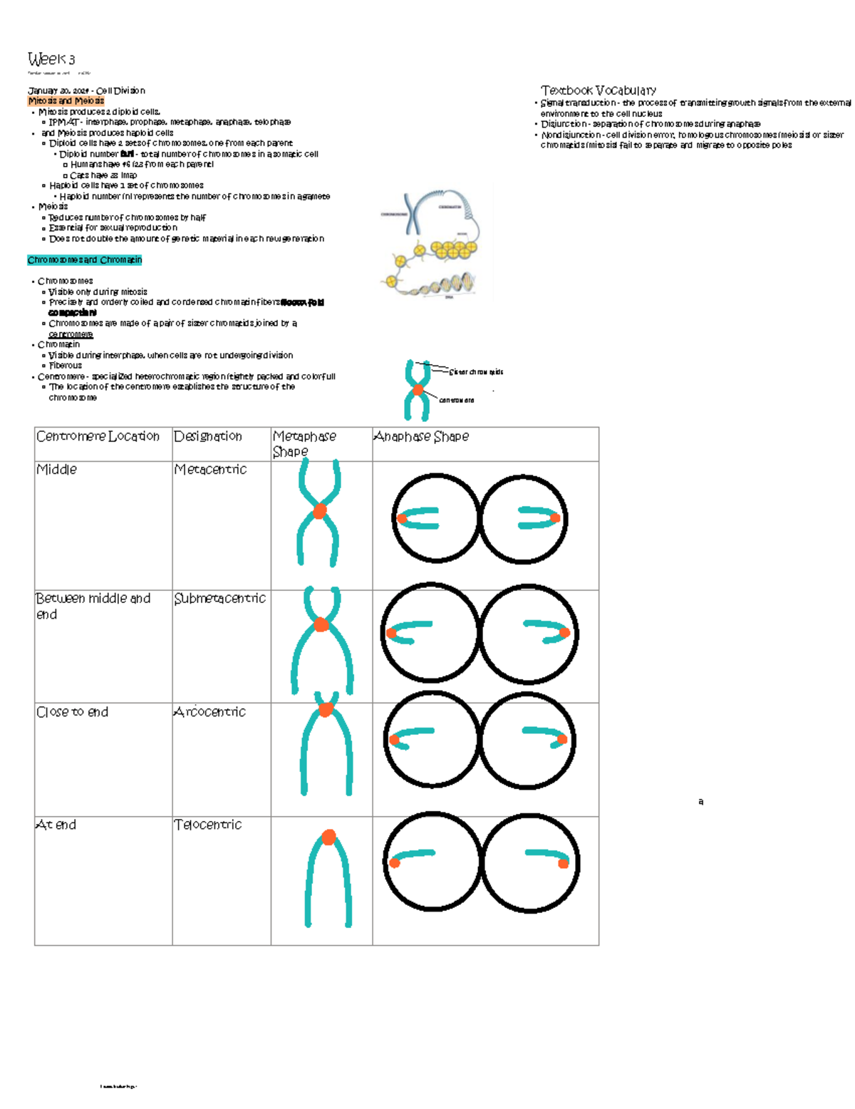 Week 3.1 - BIO212 - Information from lecture slides with additional definitions from the - Studocu